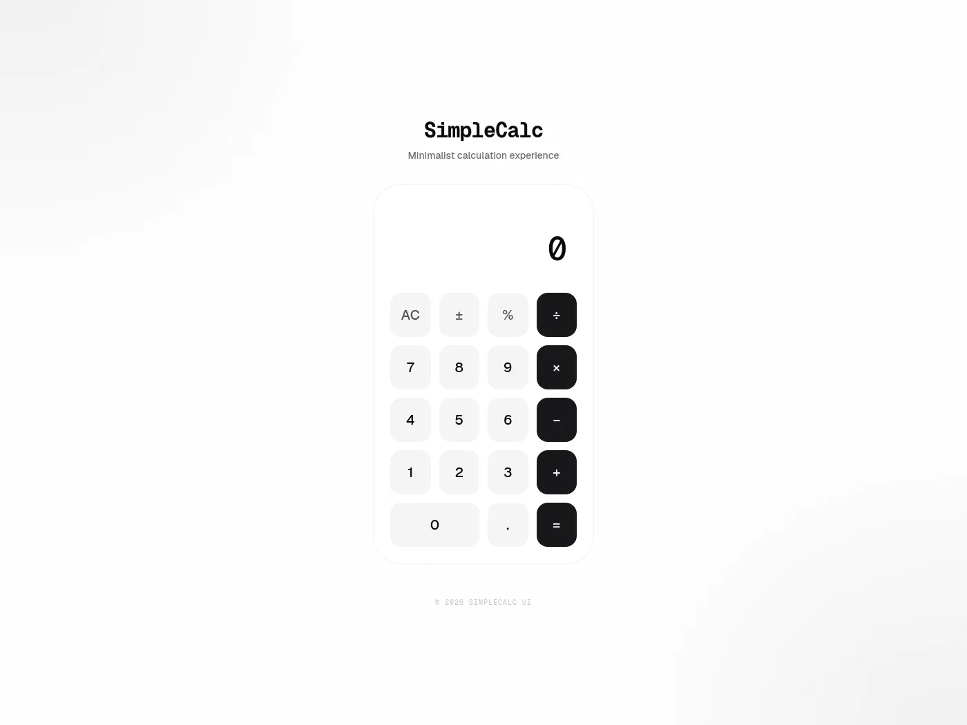 SimpleCalc Web
