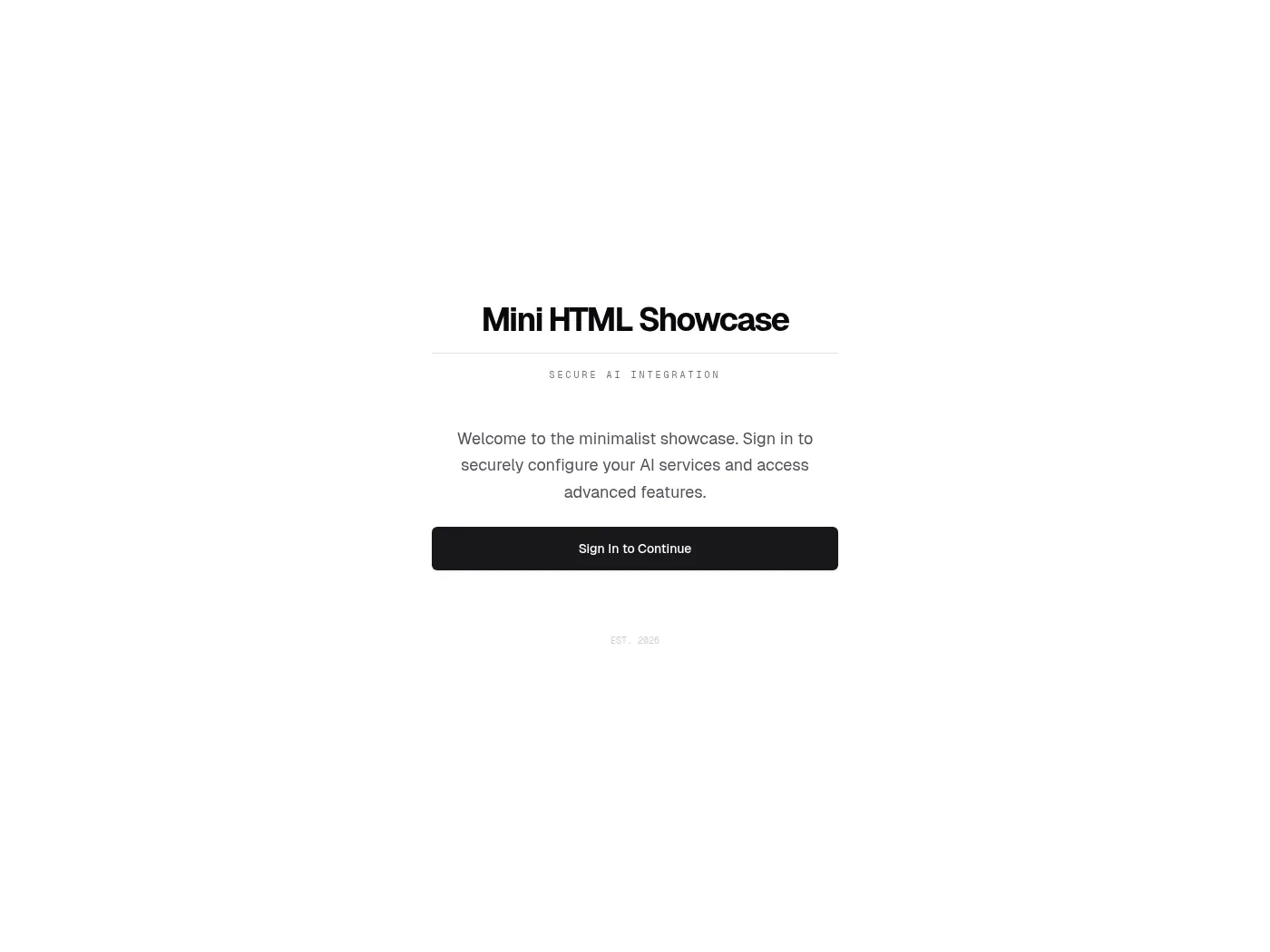 Mini HTML Showcase