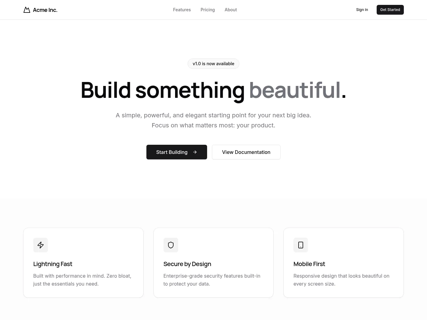 Simple Landing Page