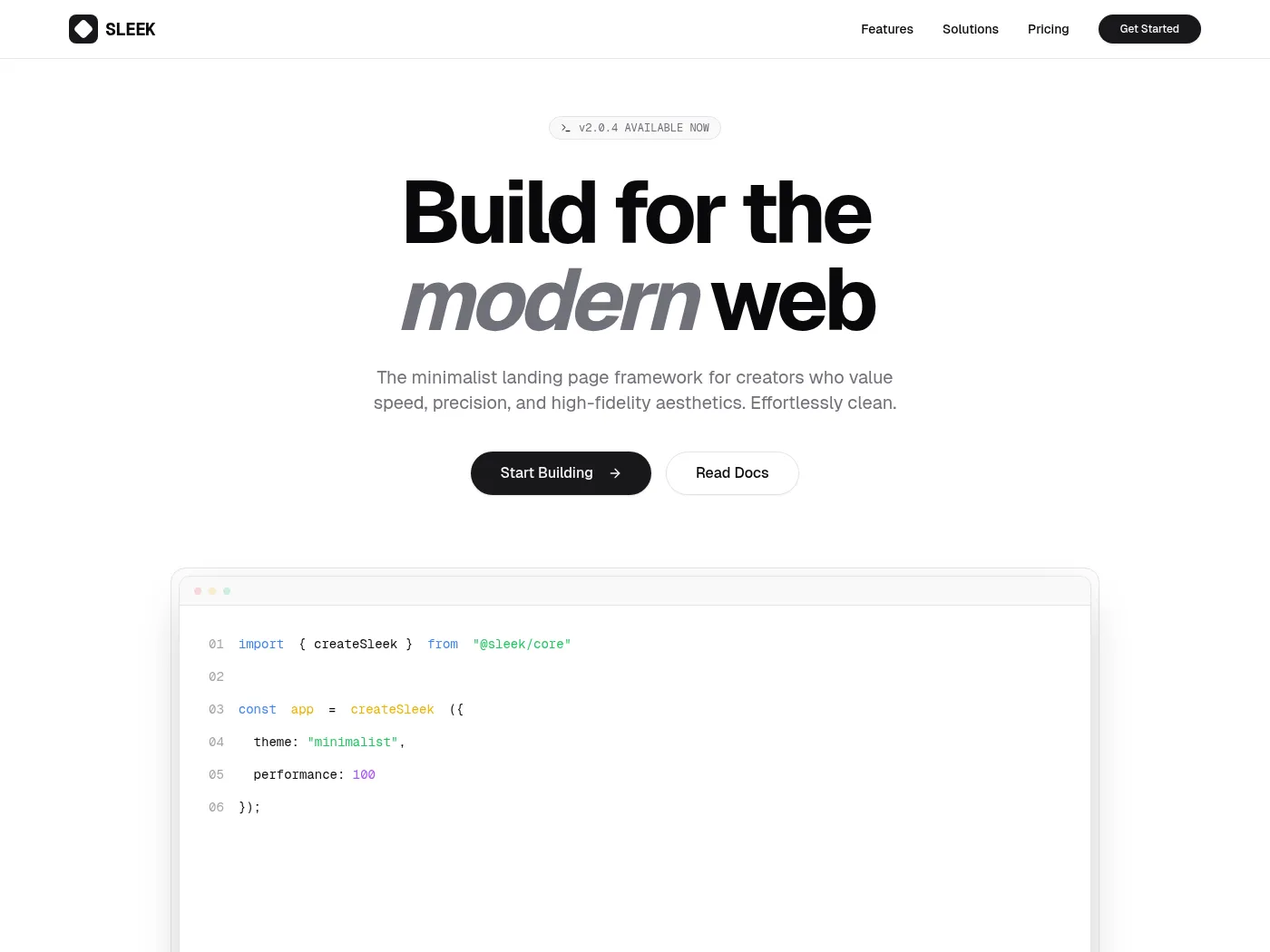Sleek Landing Page