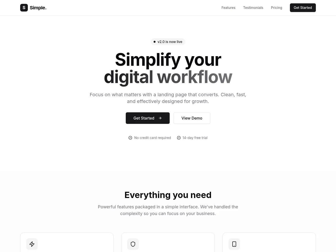 Simple Landing Page