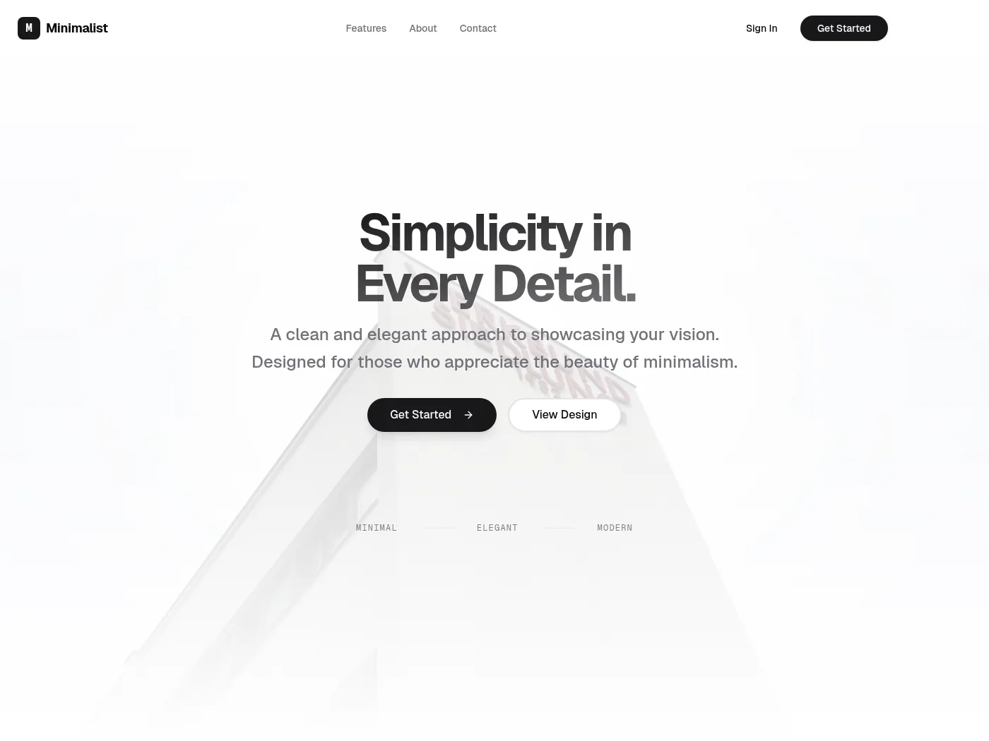 Minimalist Landing Page