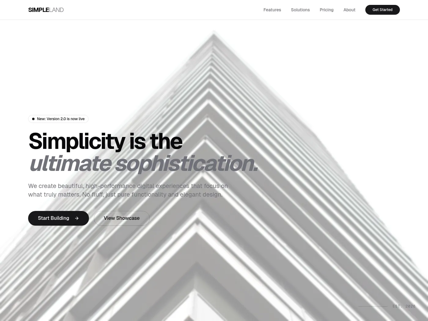 SimpleLand Landing Page