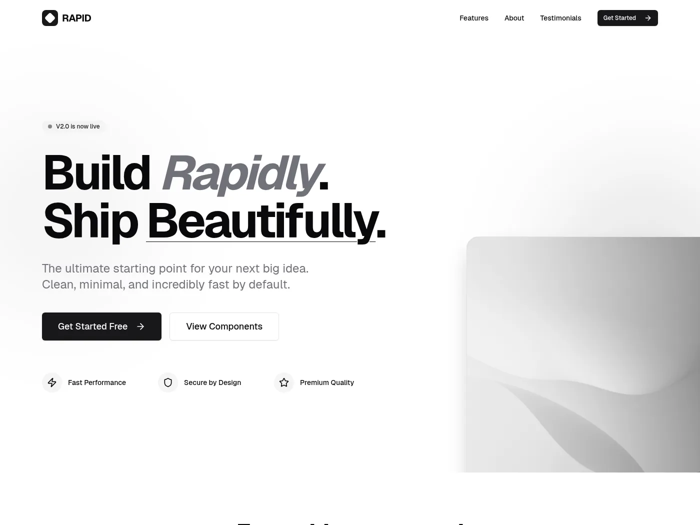 Rapid Landing Page