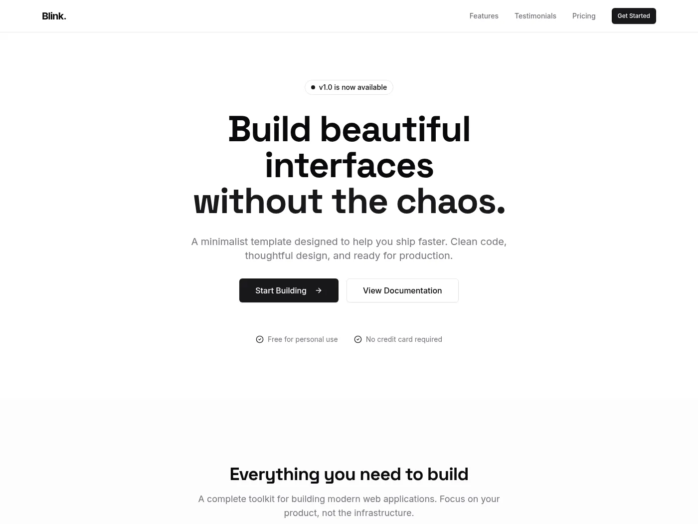 Clean Landing Page