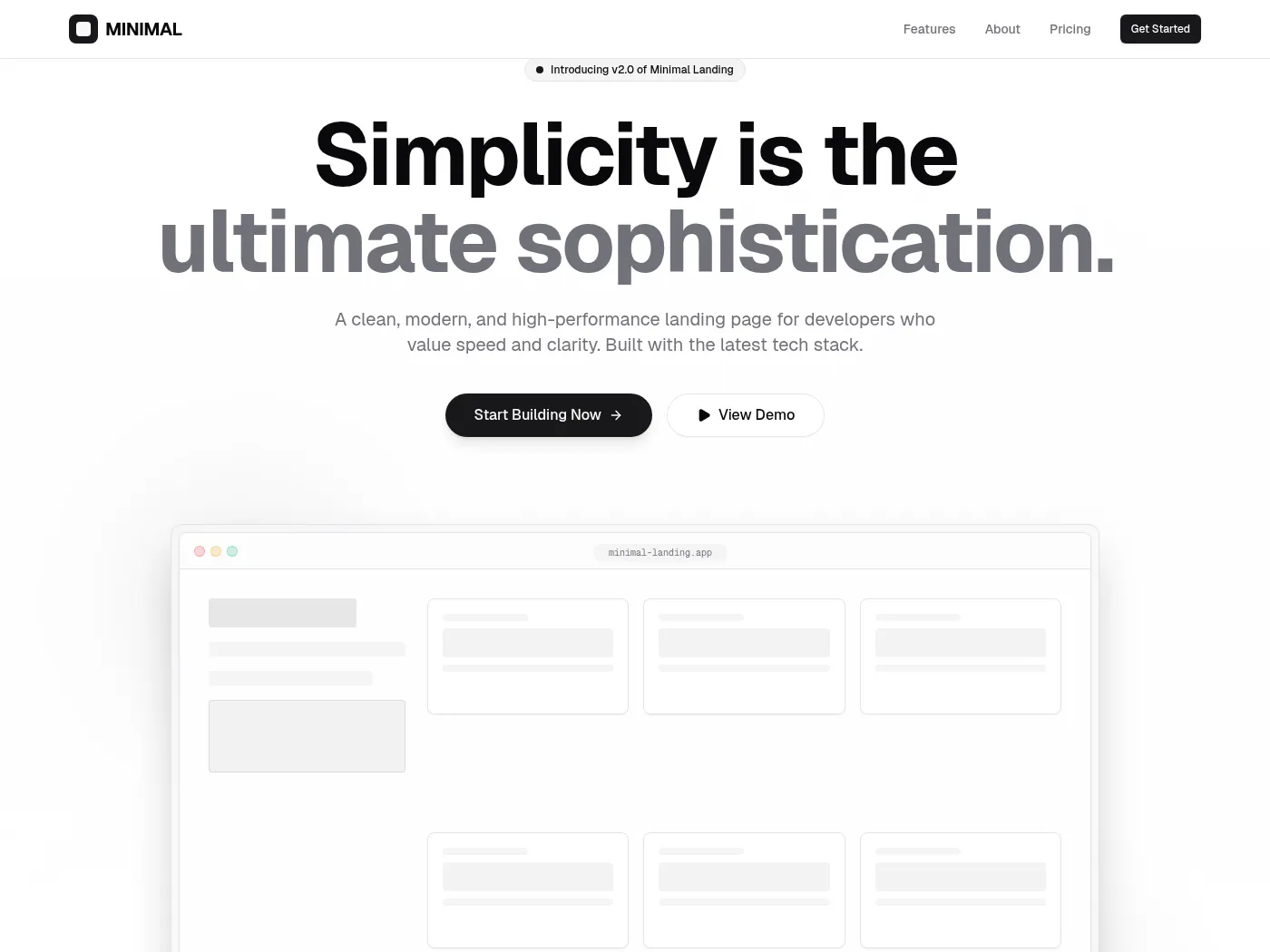 Minimal Landing Page
