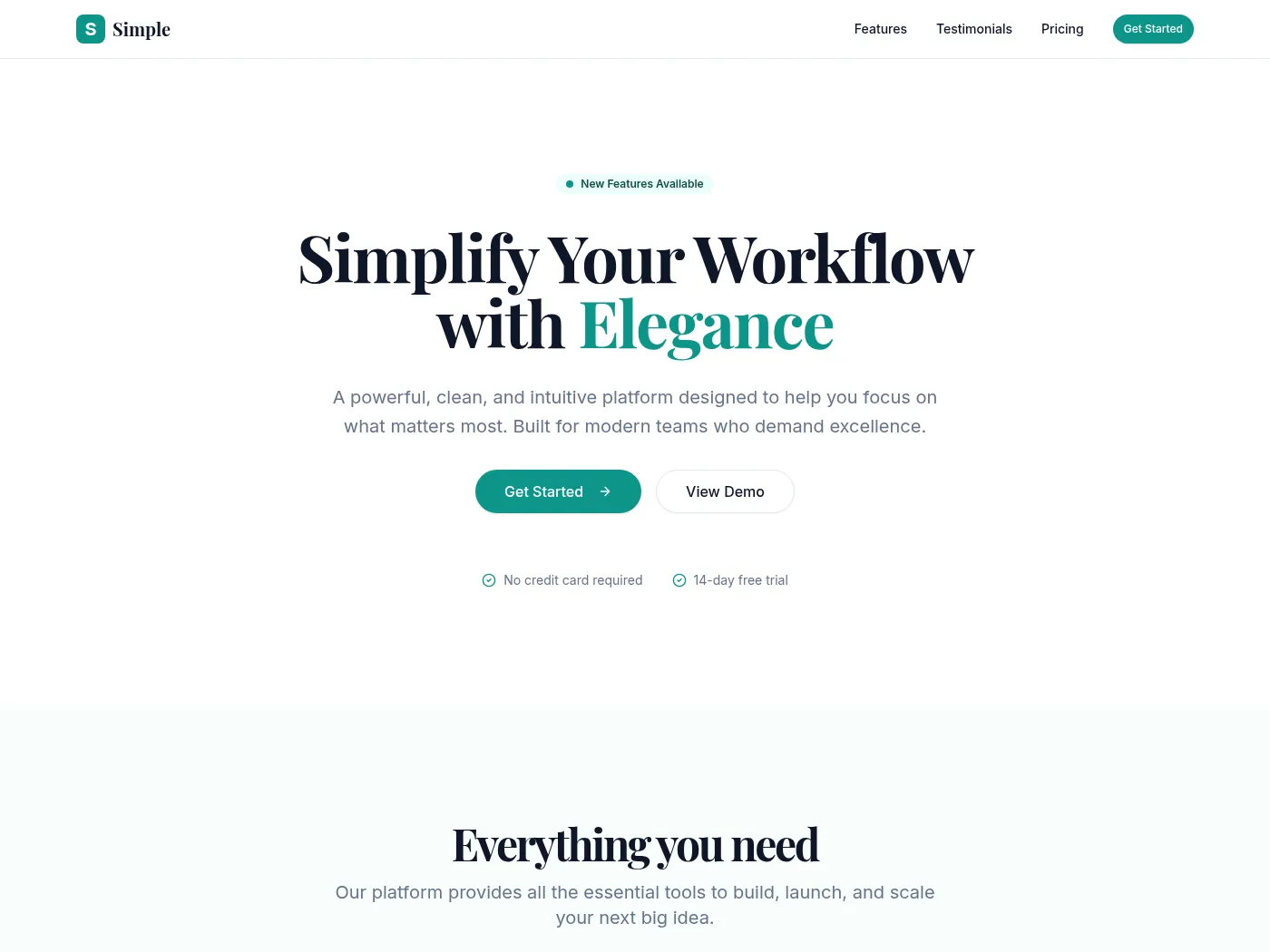 Simple Landing Page
