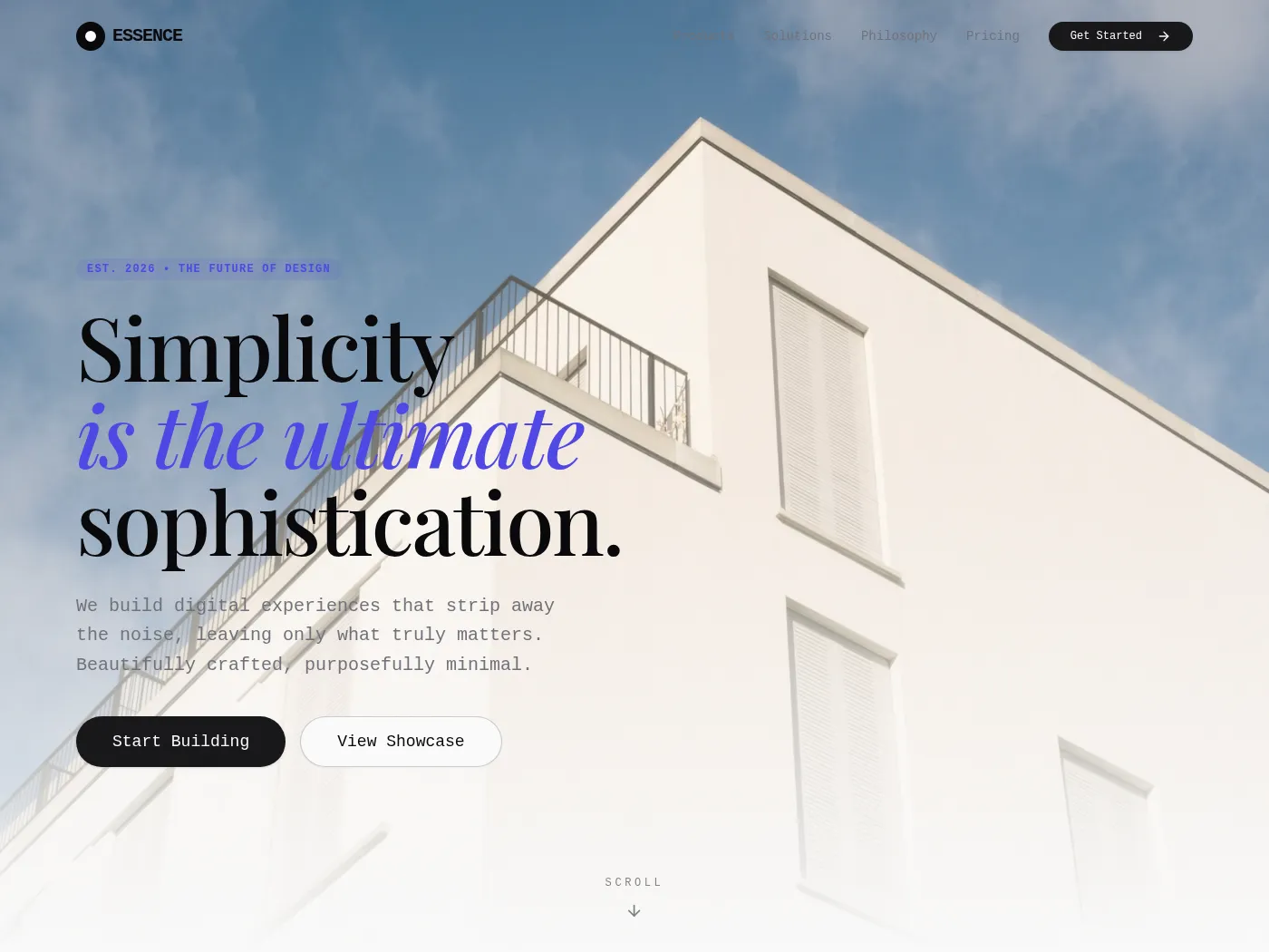 Minimalist Landing Page