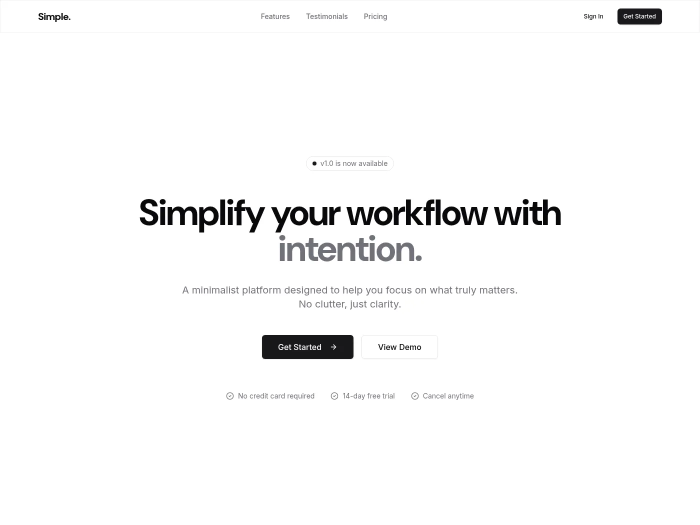 Simple Landing Page