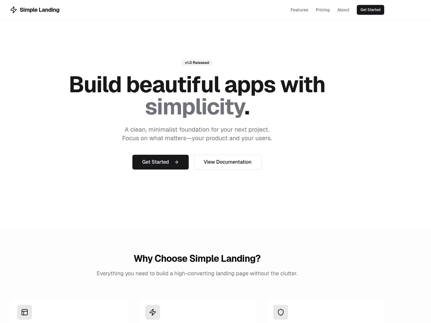 Simple Landing Page