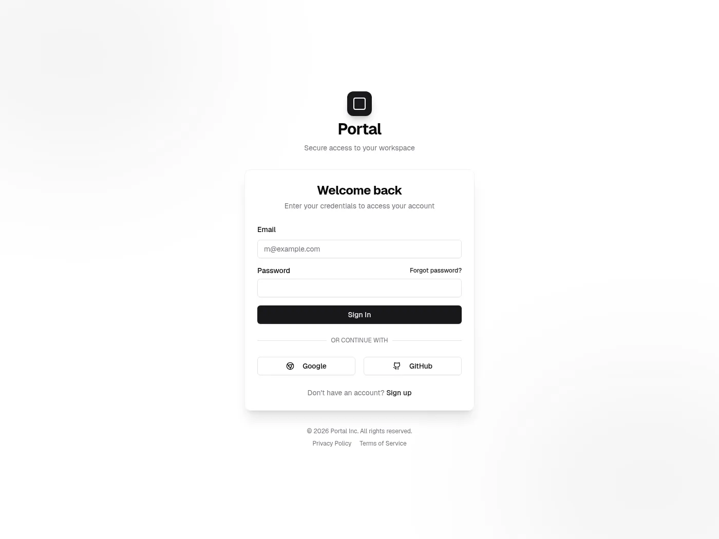Simple Login Portal