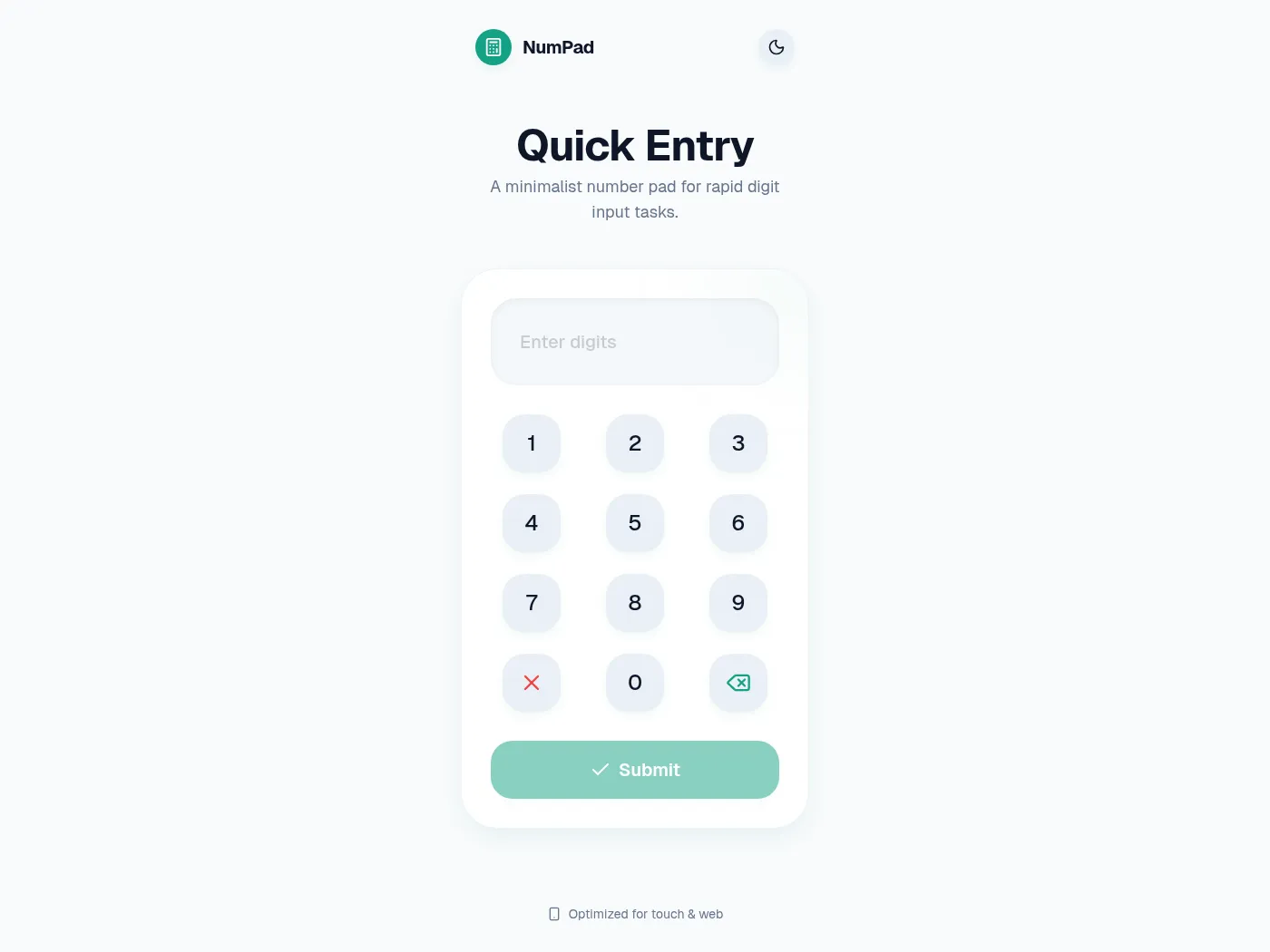 Simple Number Pad
