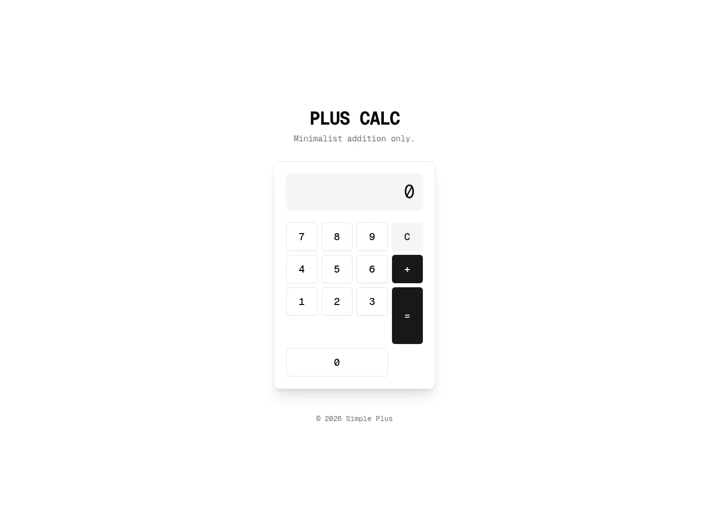 Simple Plus Calculator