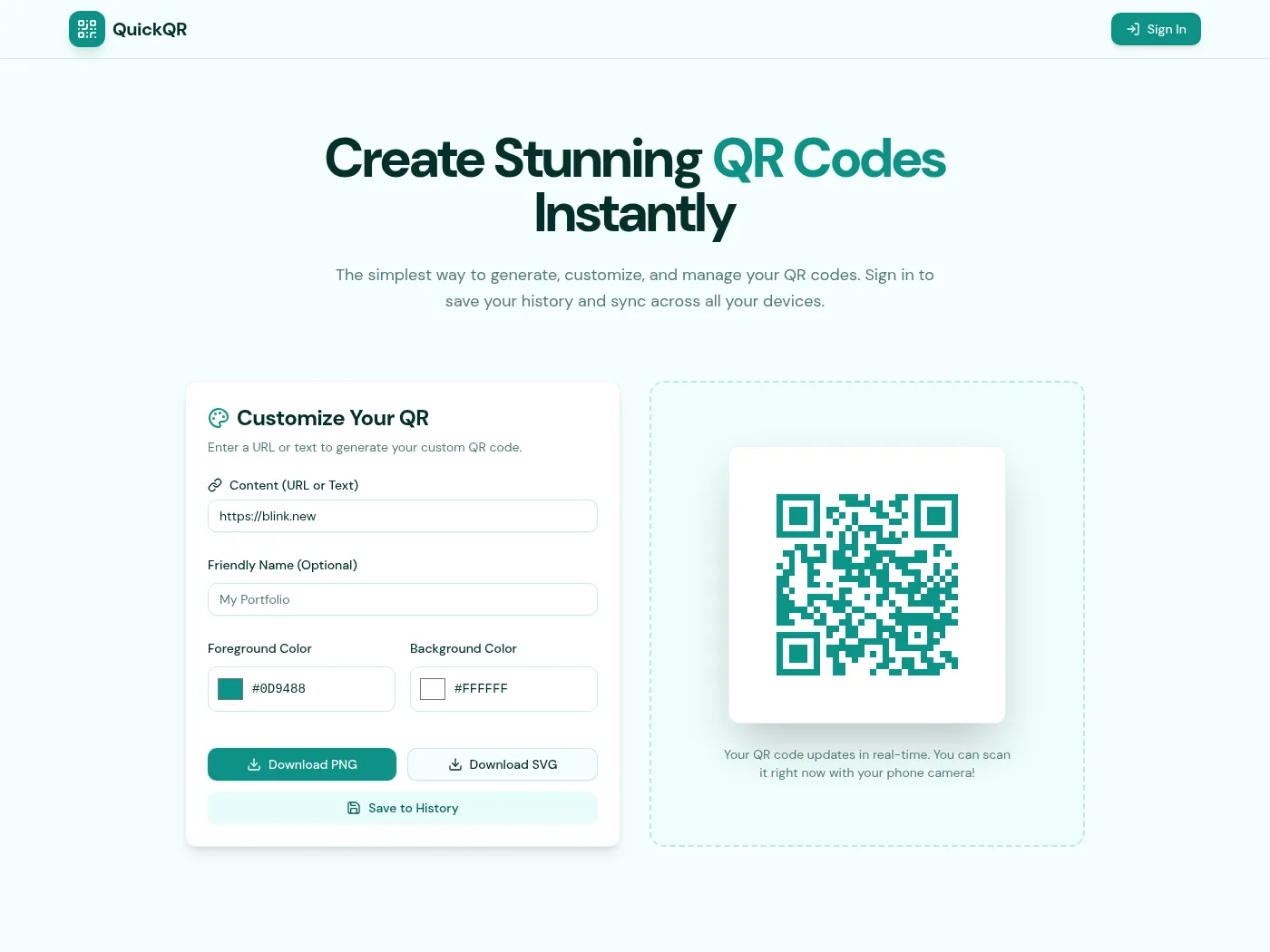 Quick QR Generator