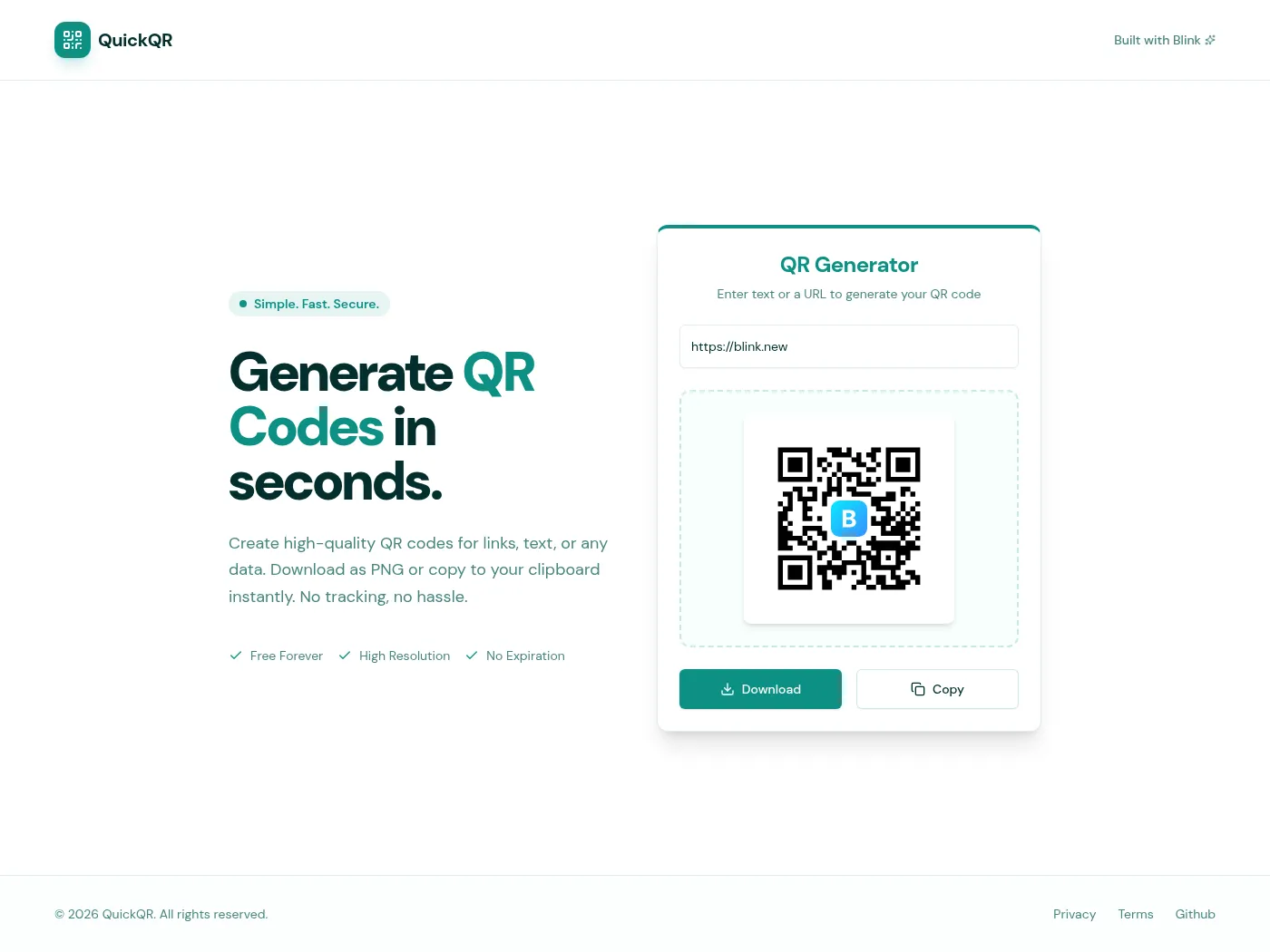 Simple QR Code Generator