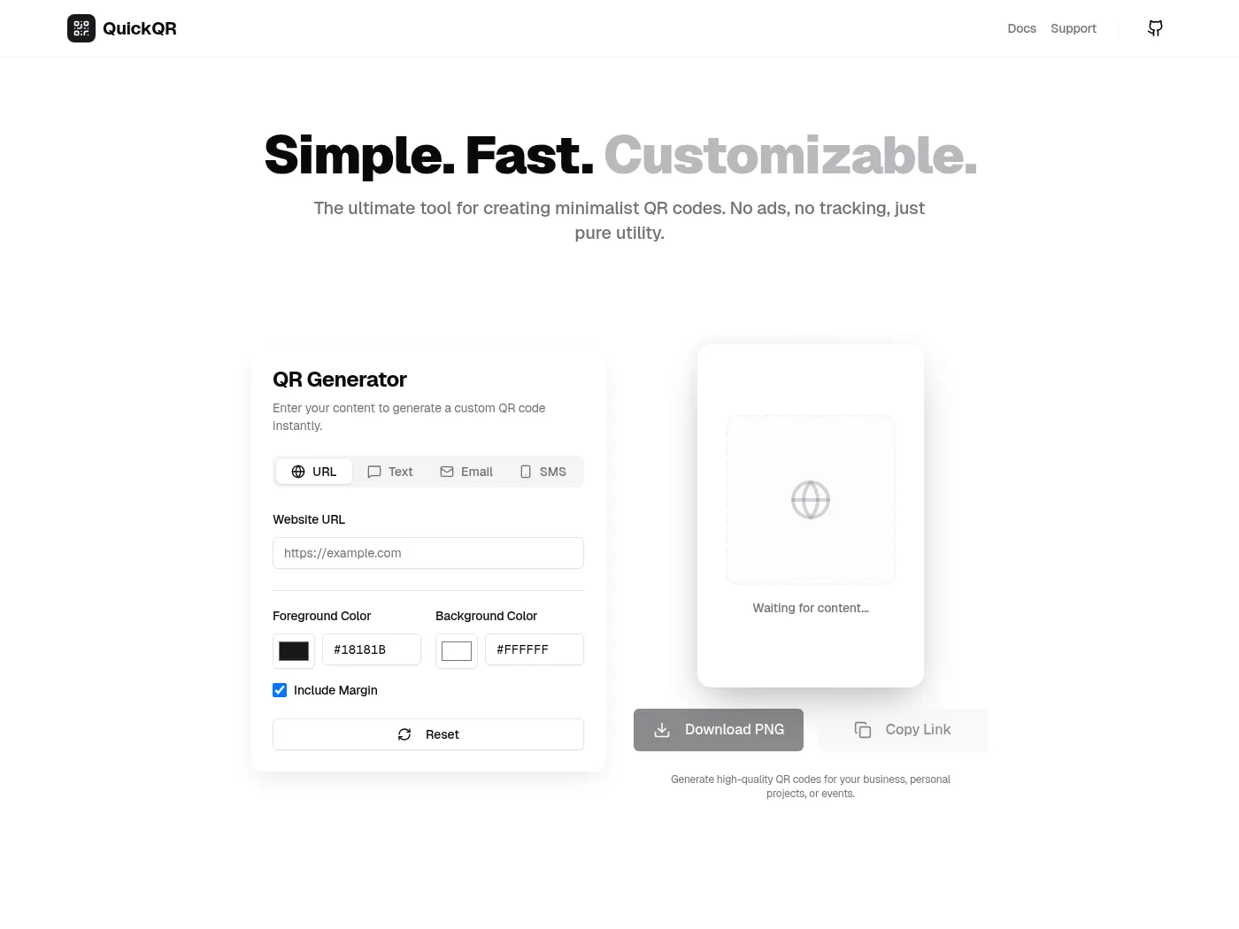 Simple QR Code Generator