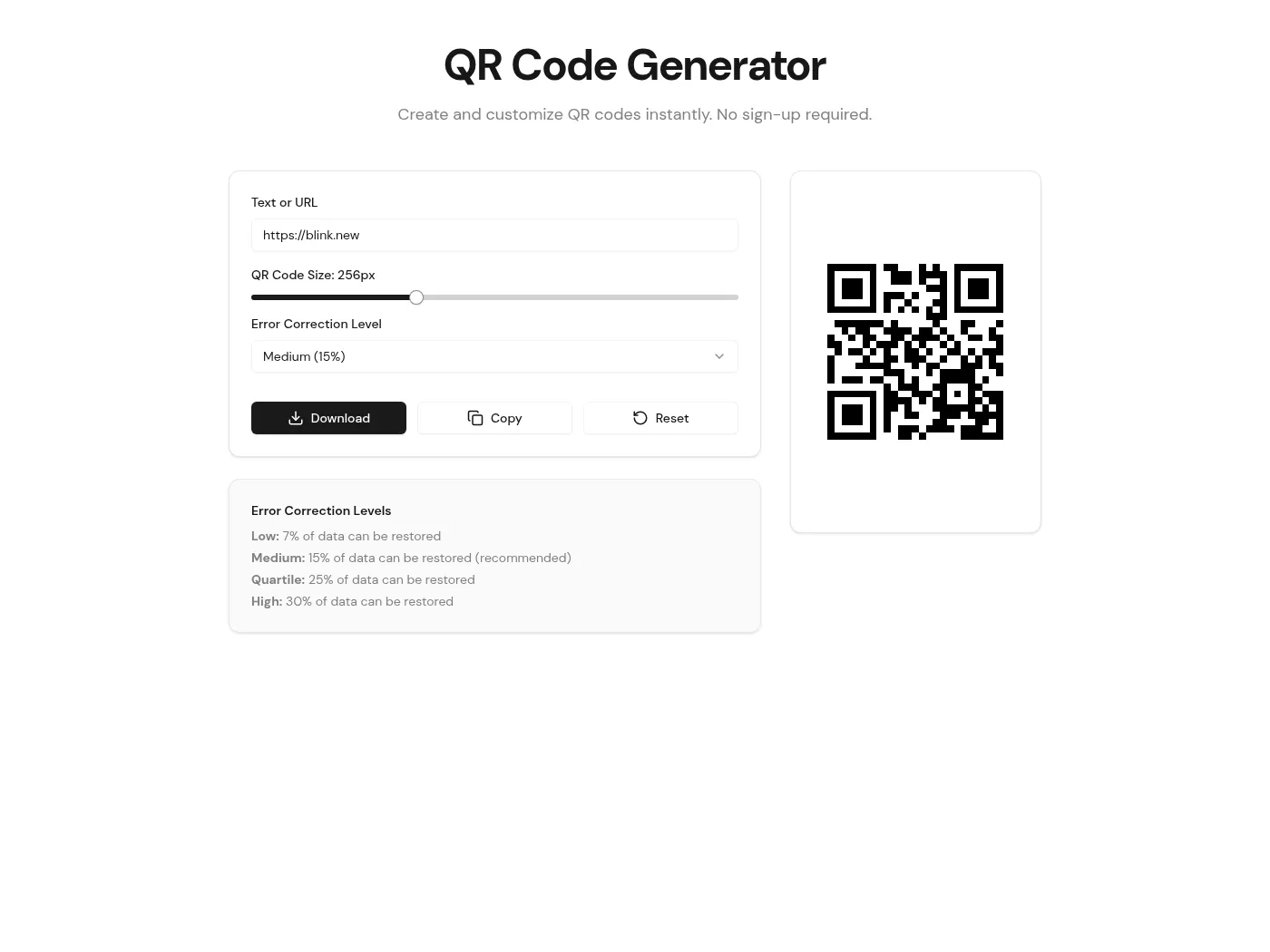 Simple QR Code Generator