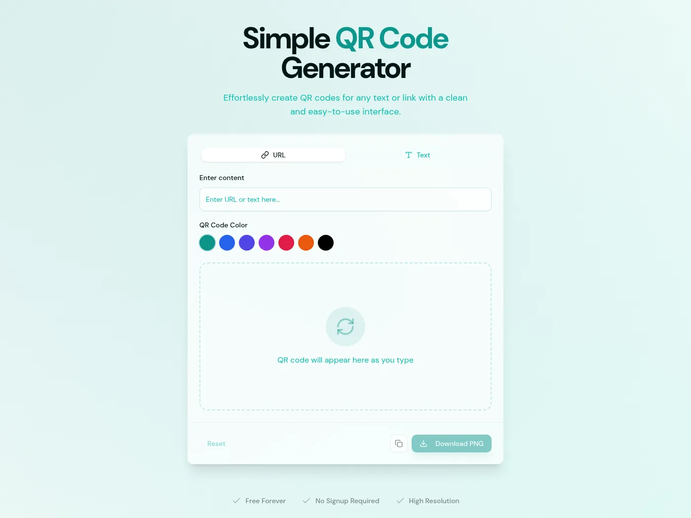 Simple QR Code Generator