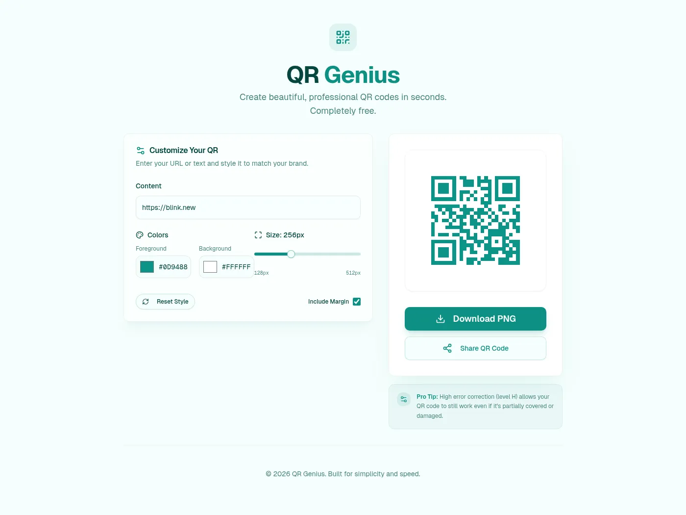 Simple QR Code Generator