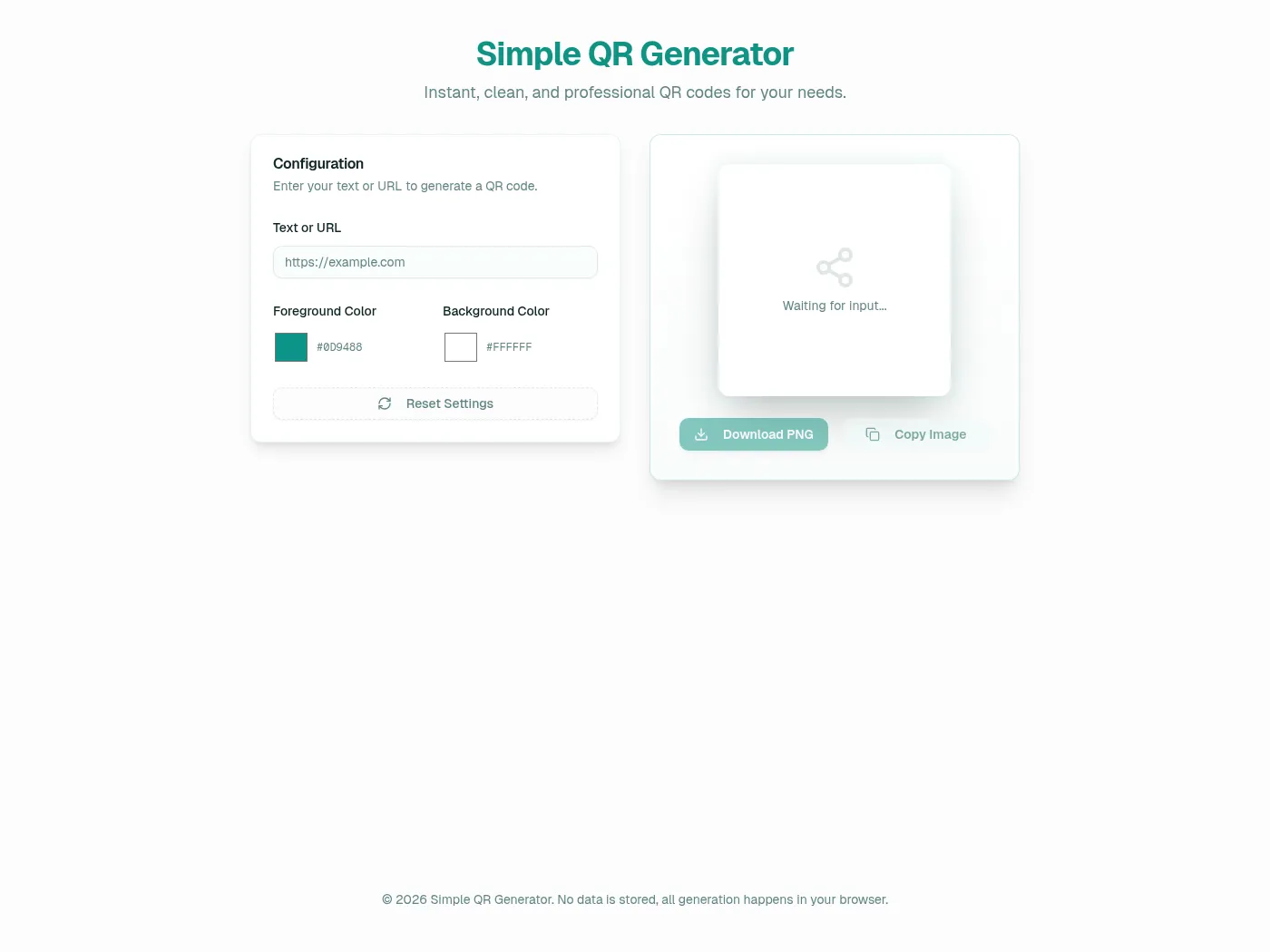 Simple QR Generator