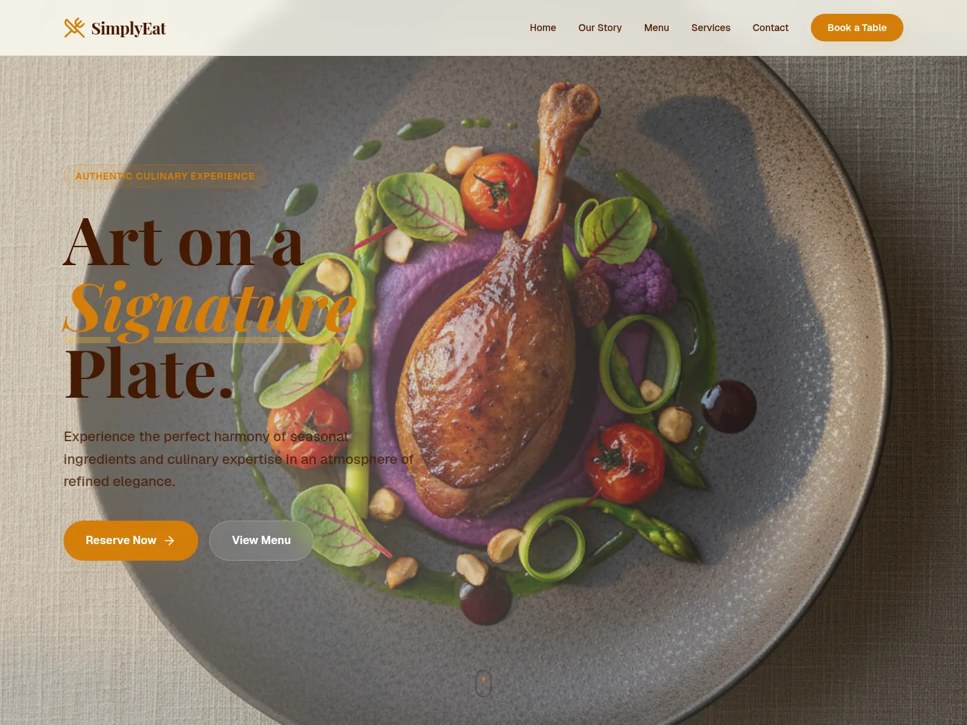 SimplyEat Landing Page