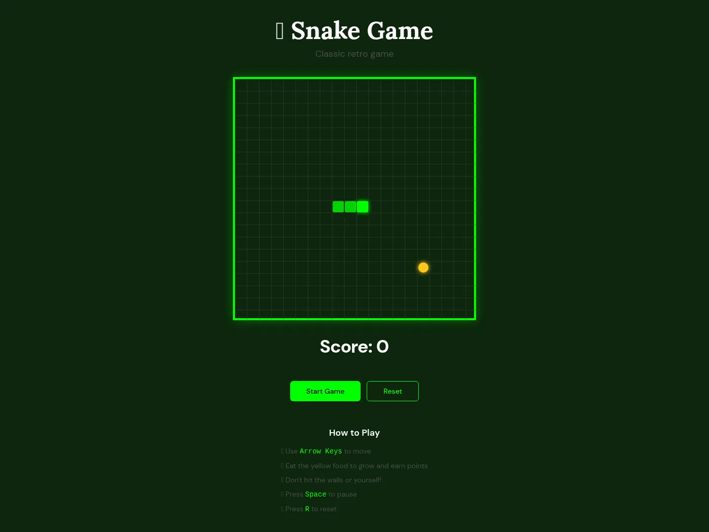 Snake Game Simple
