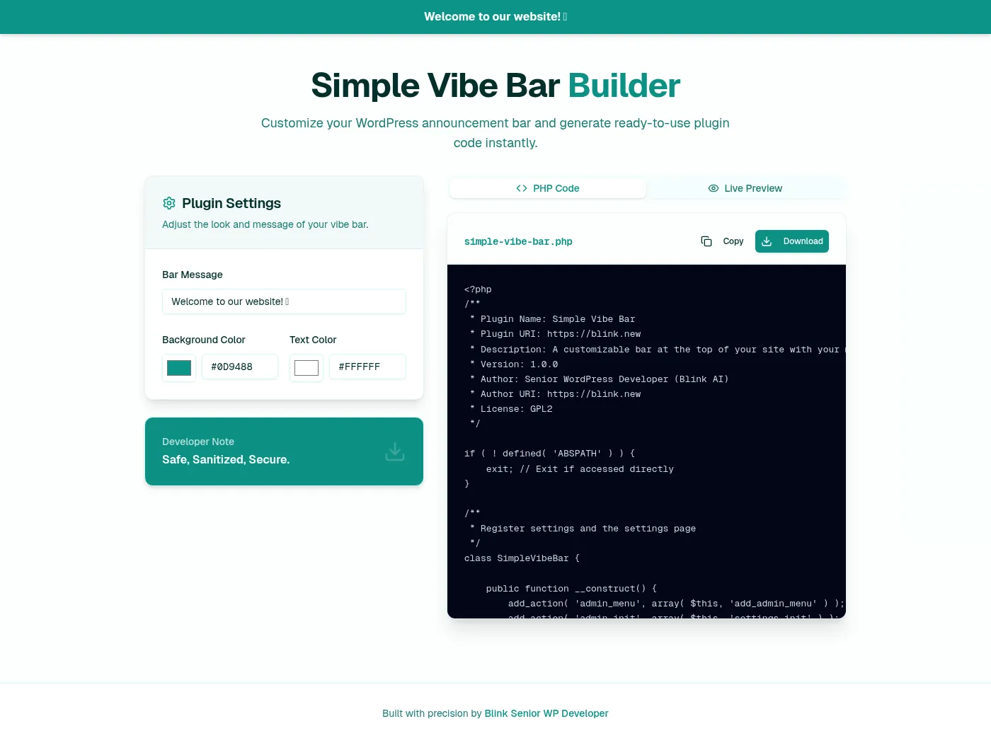 Simple Vibe Bar