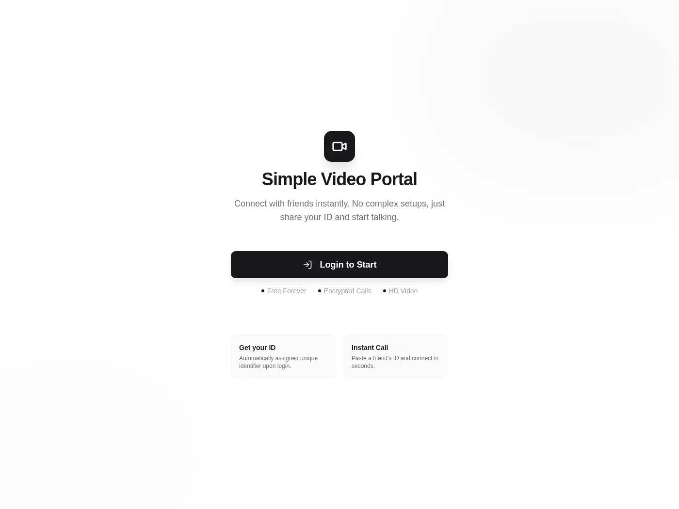 Simple Video Call Portal