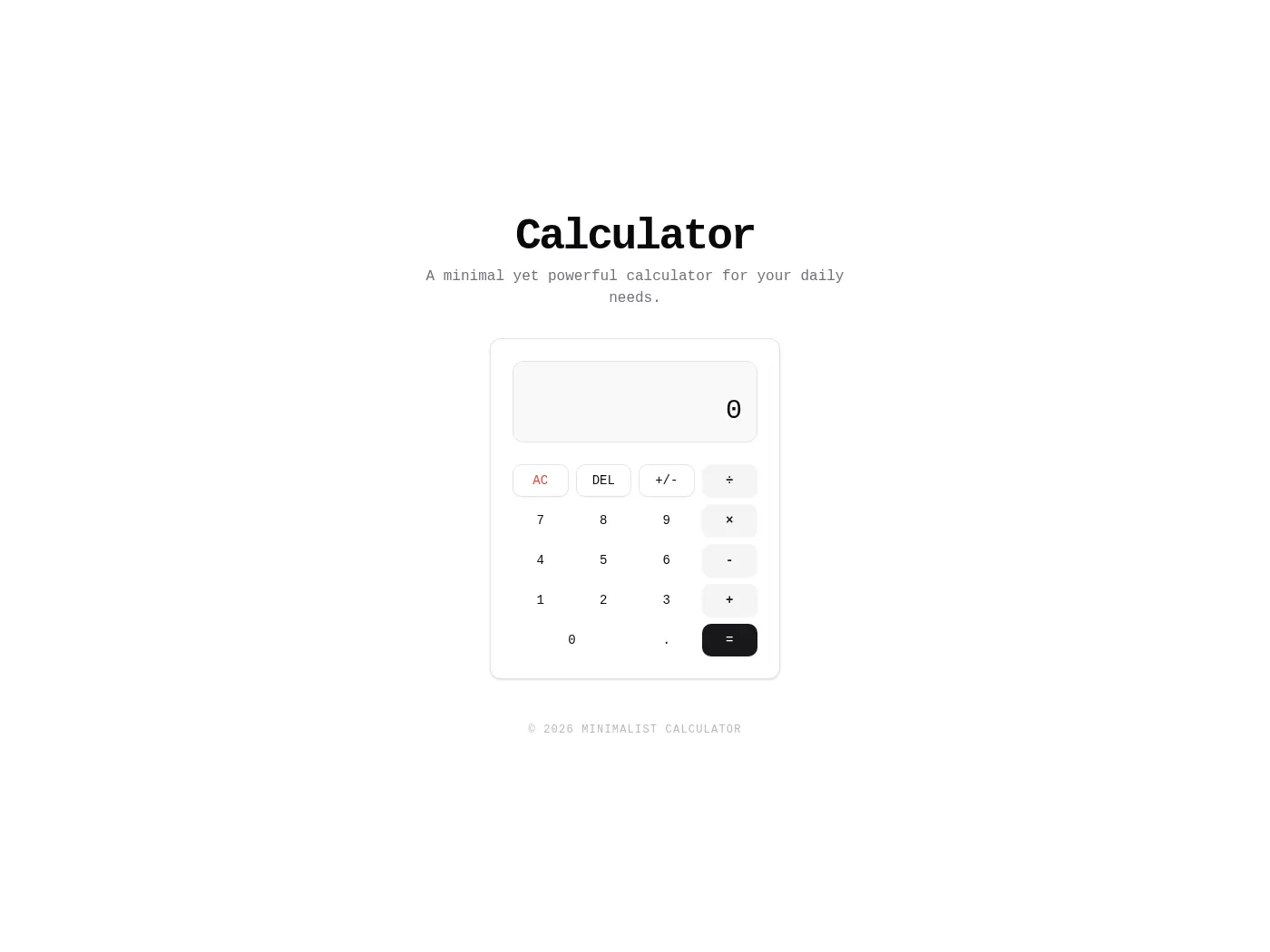 Simple Web Calculator