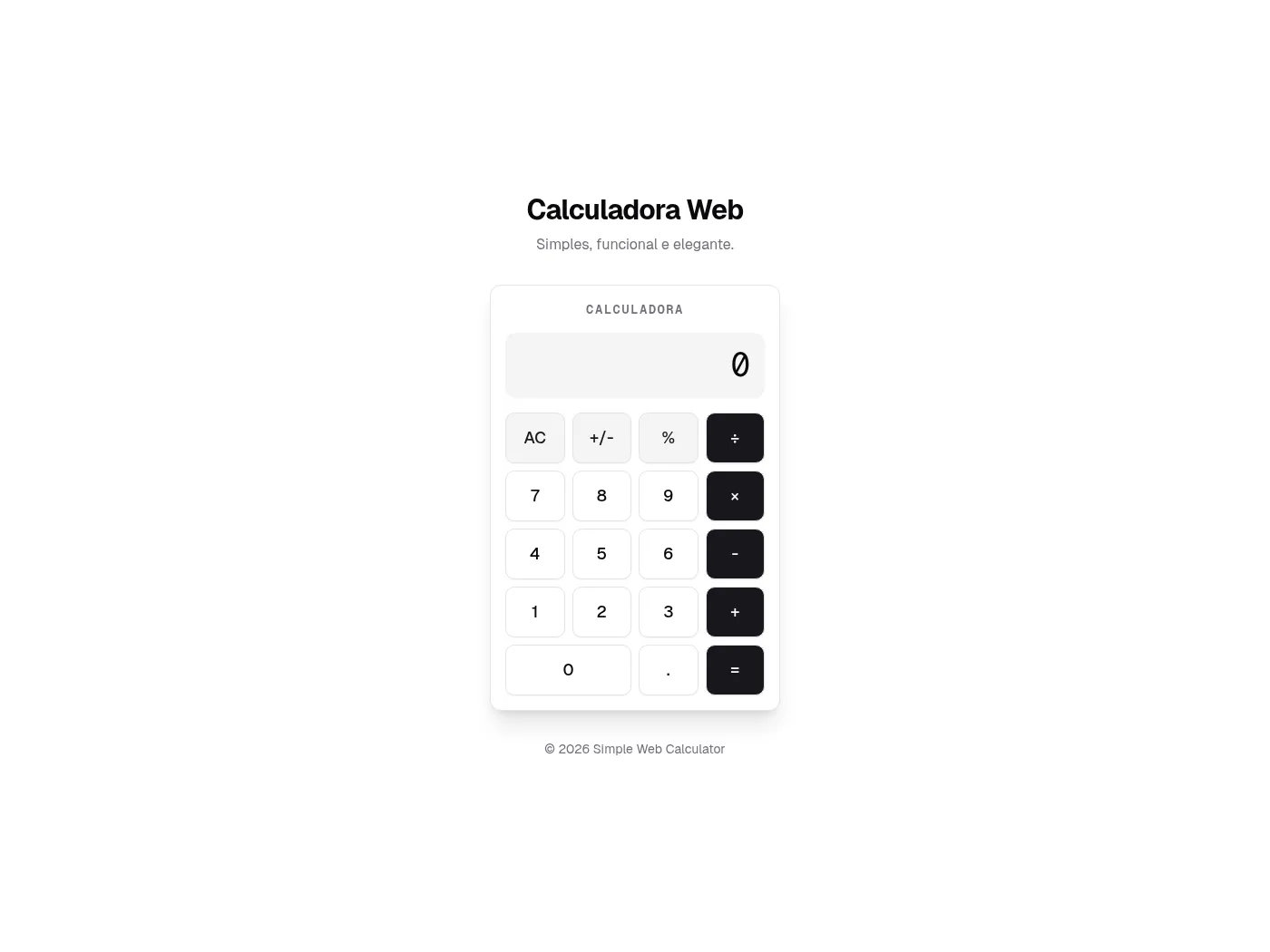 Simple Web Calculator