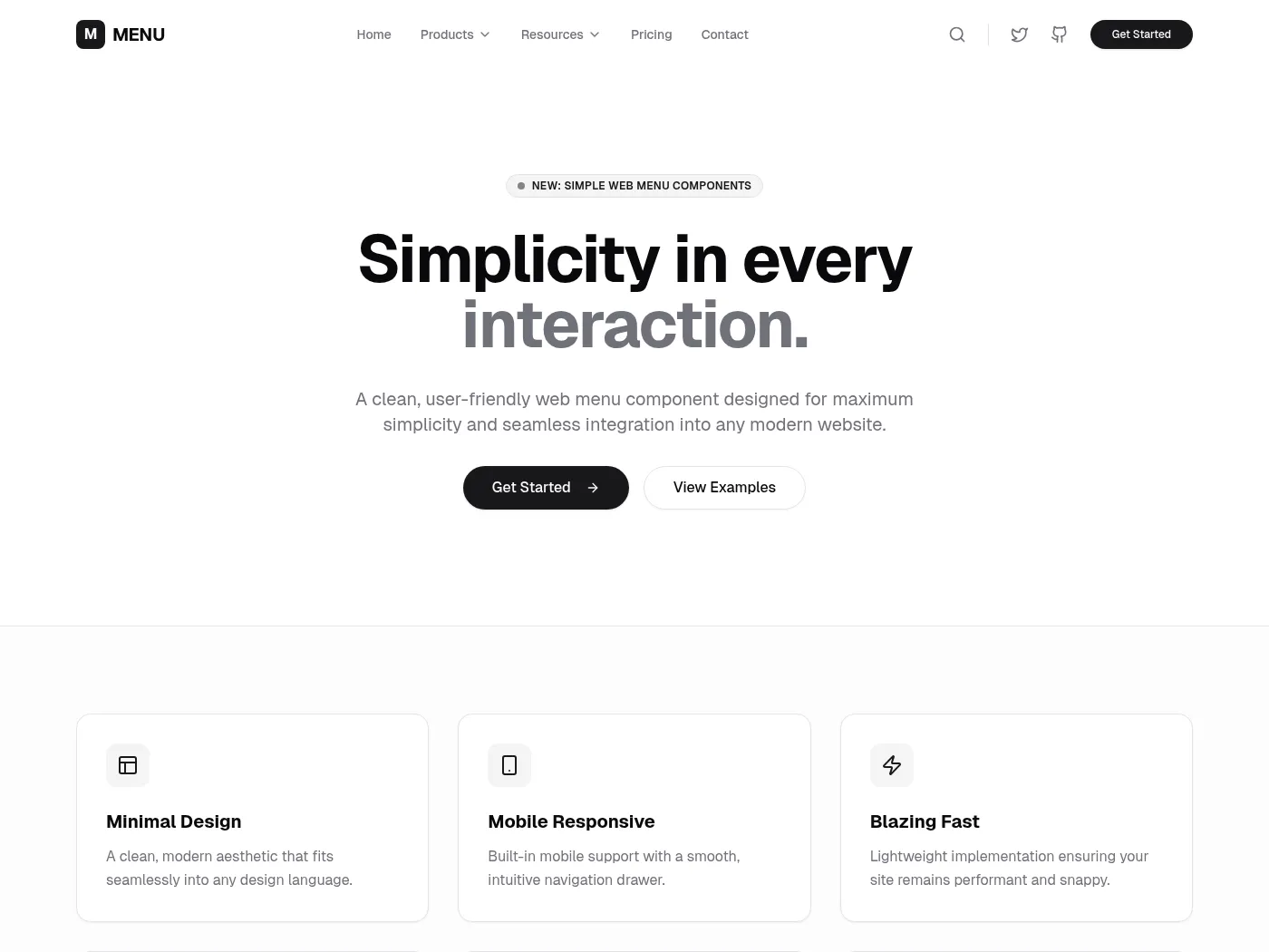 Simple Web Menu
