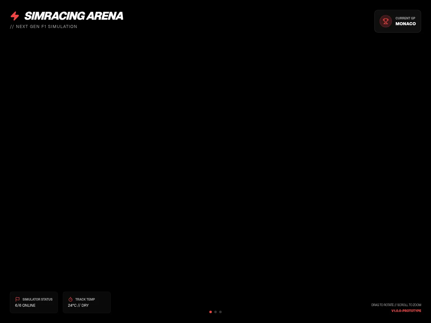 SimRacing Arena 3D Mockup