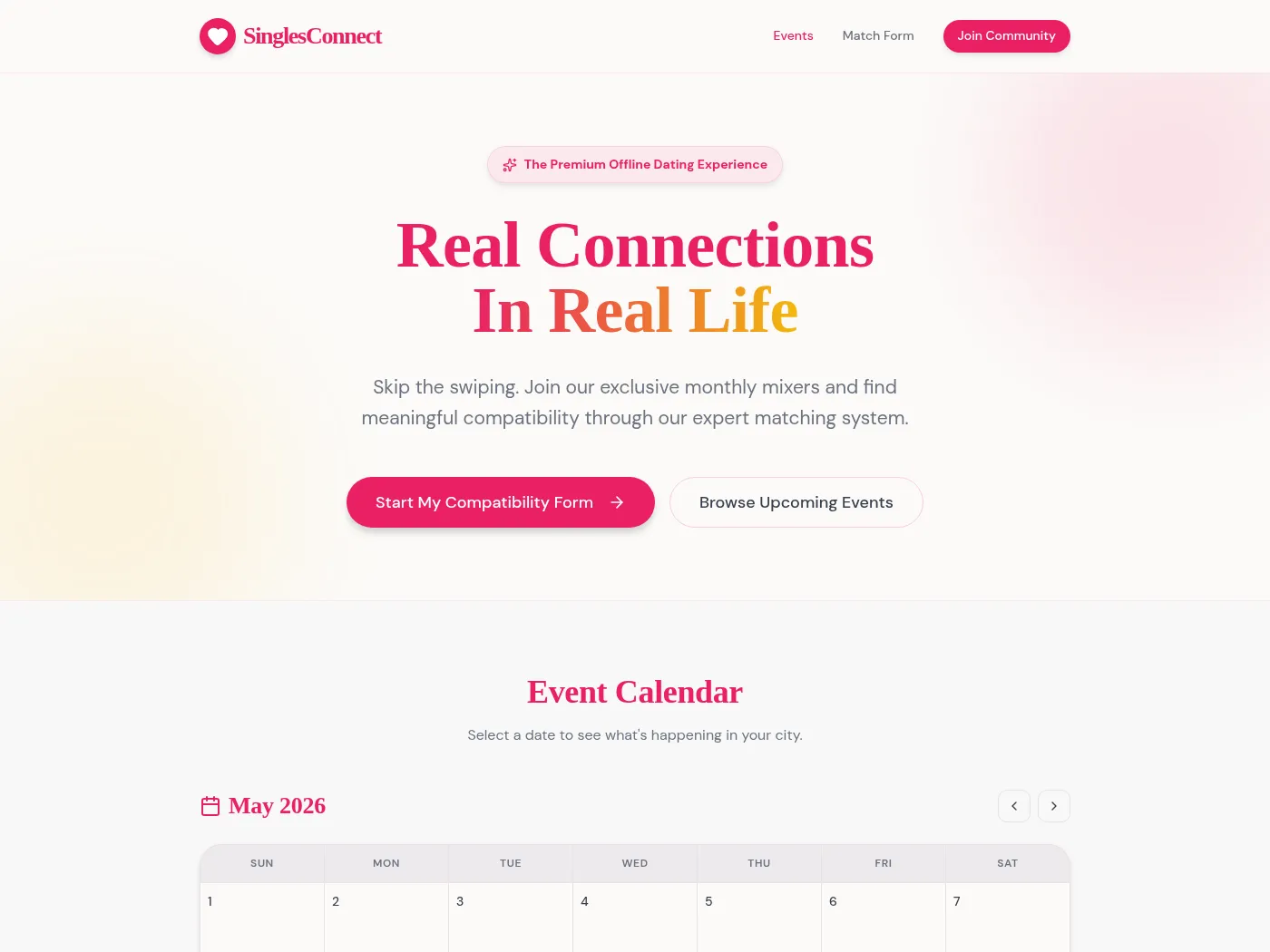 Singles Connect Site