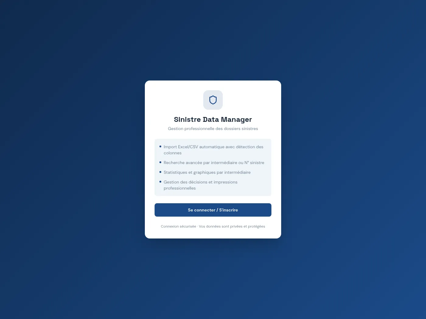 Sinistre Data Manager