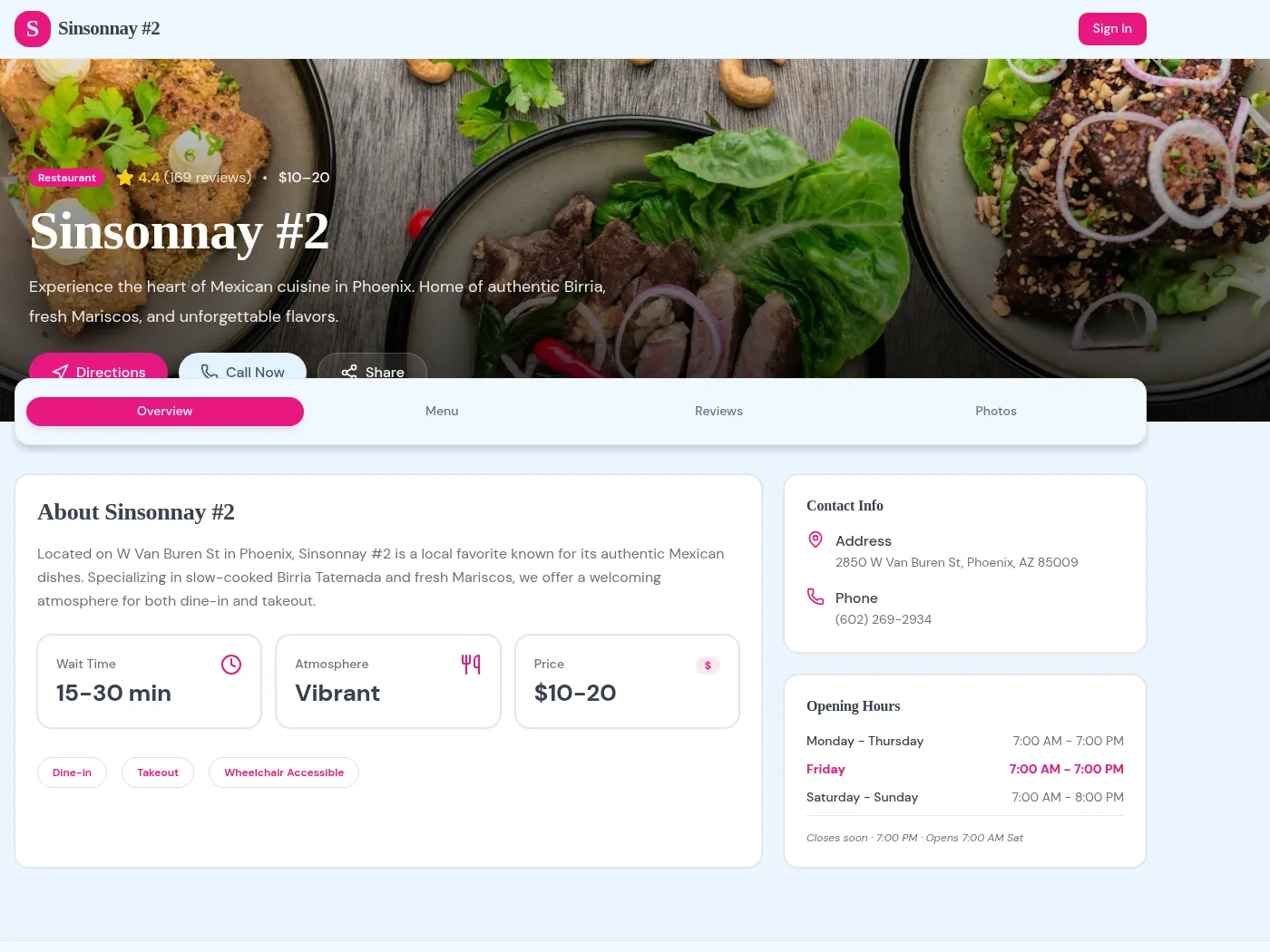 Sinsonnay Restaurant Finder