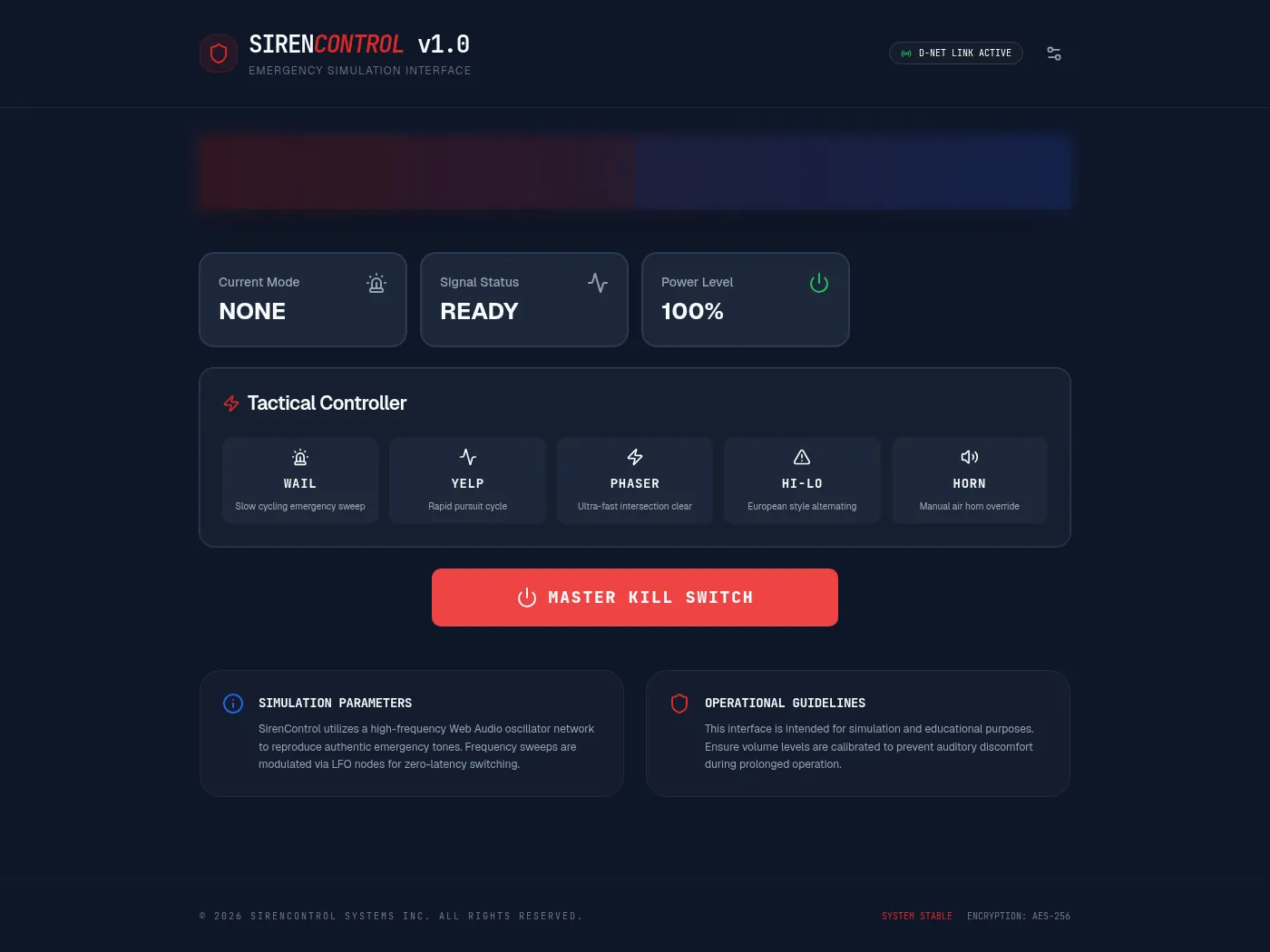 SirenControl Dashboard