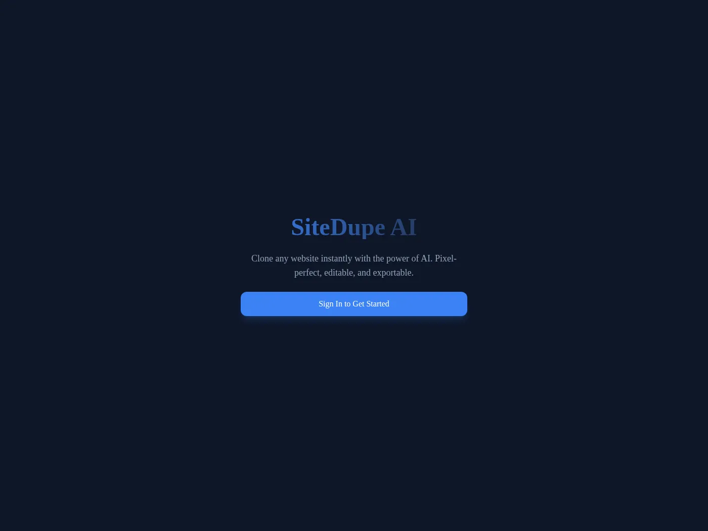 SiteDupe AI Dashboard