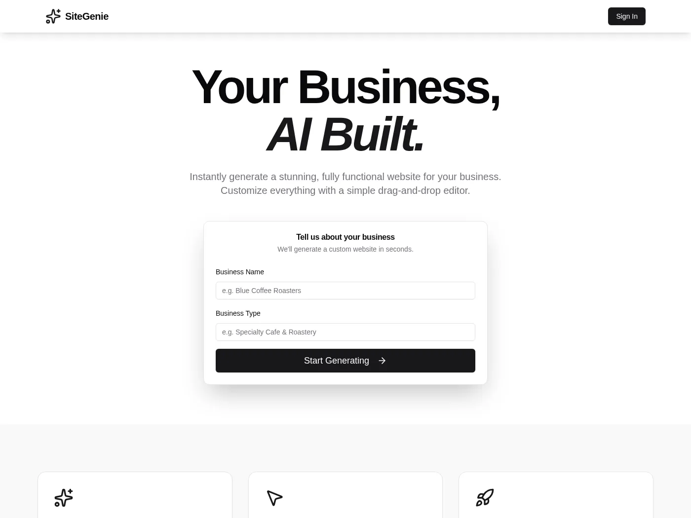 SiteGenie AI Builder