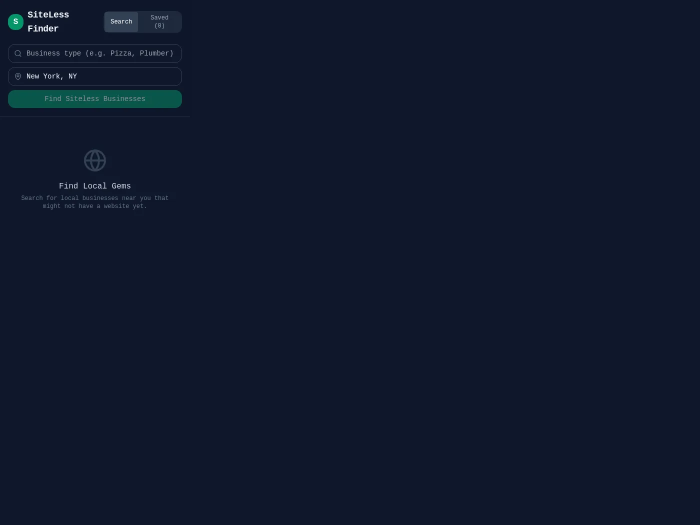 SiteLess Finder Extension