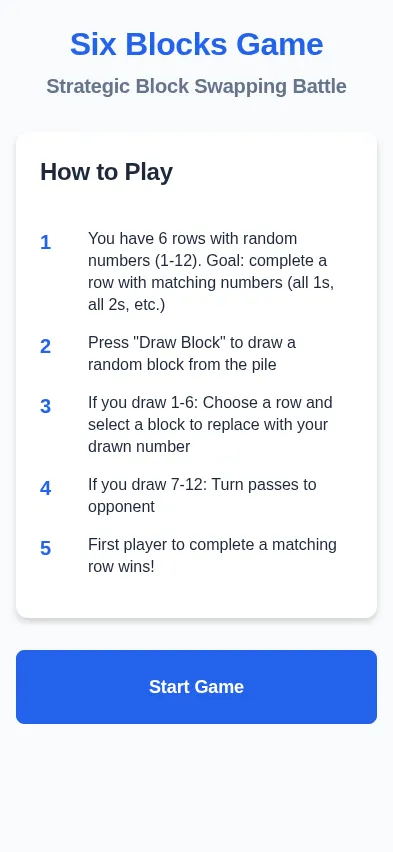 Six Blocks Android Game