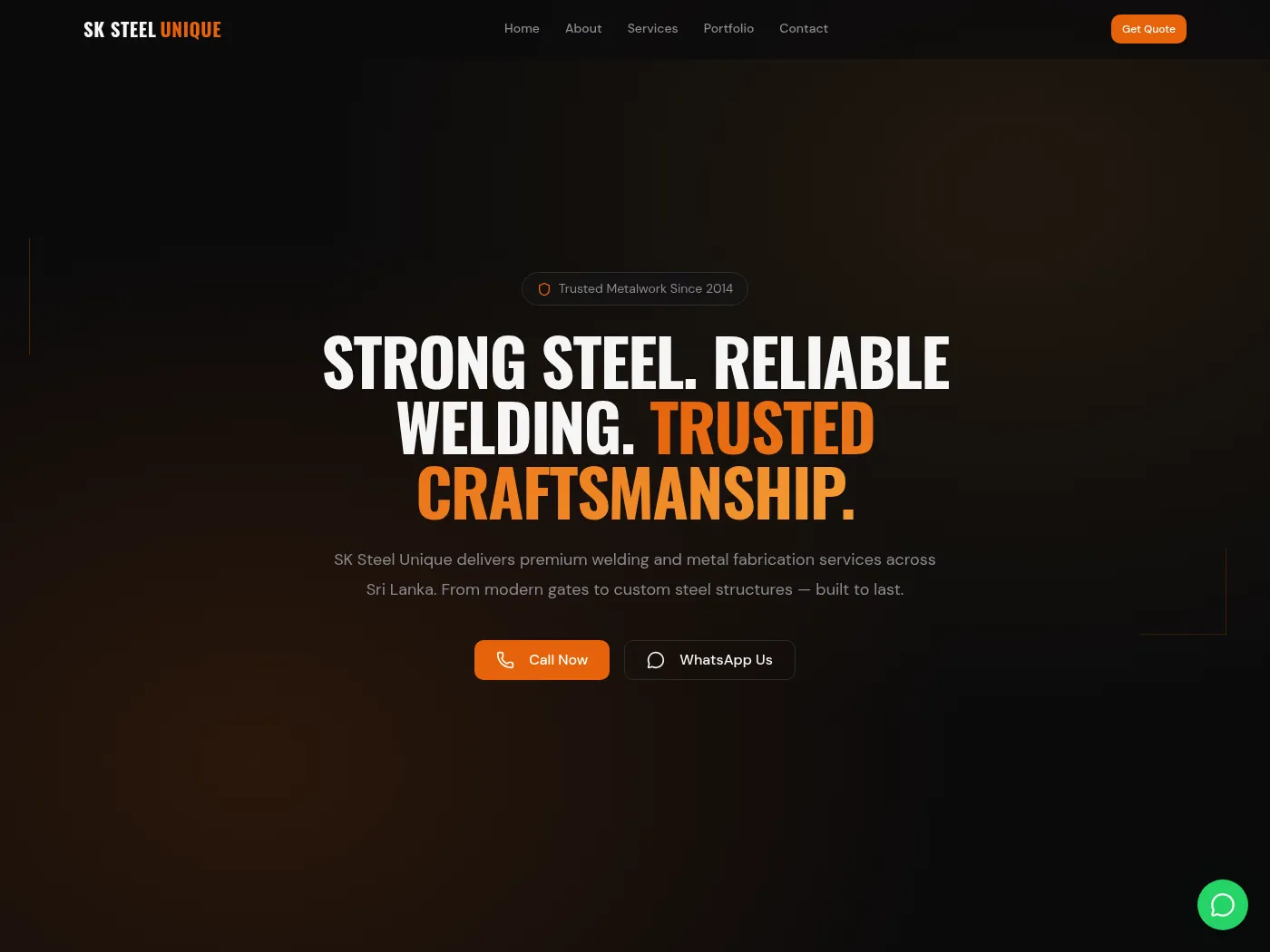 Sk Steel Unique Website
