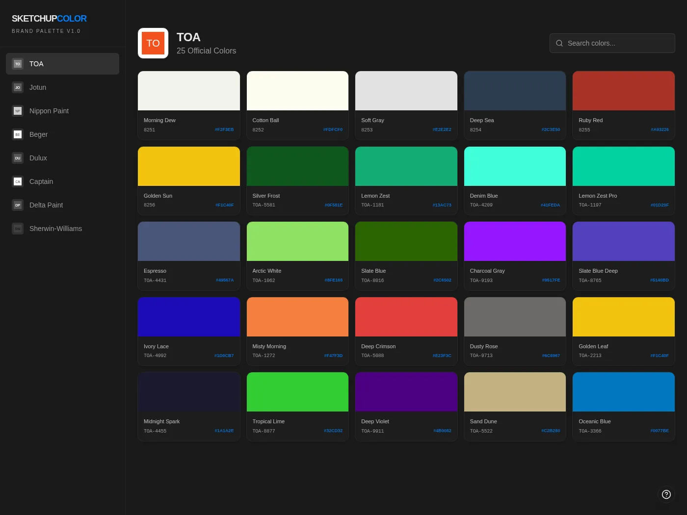Brand Color SketchUp Extension