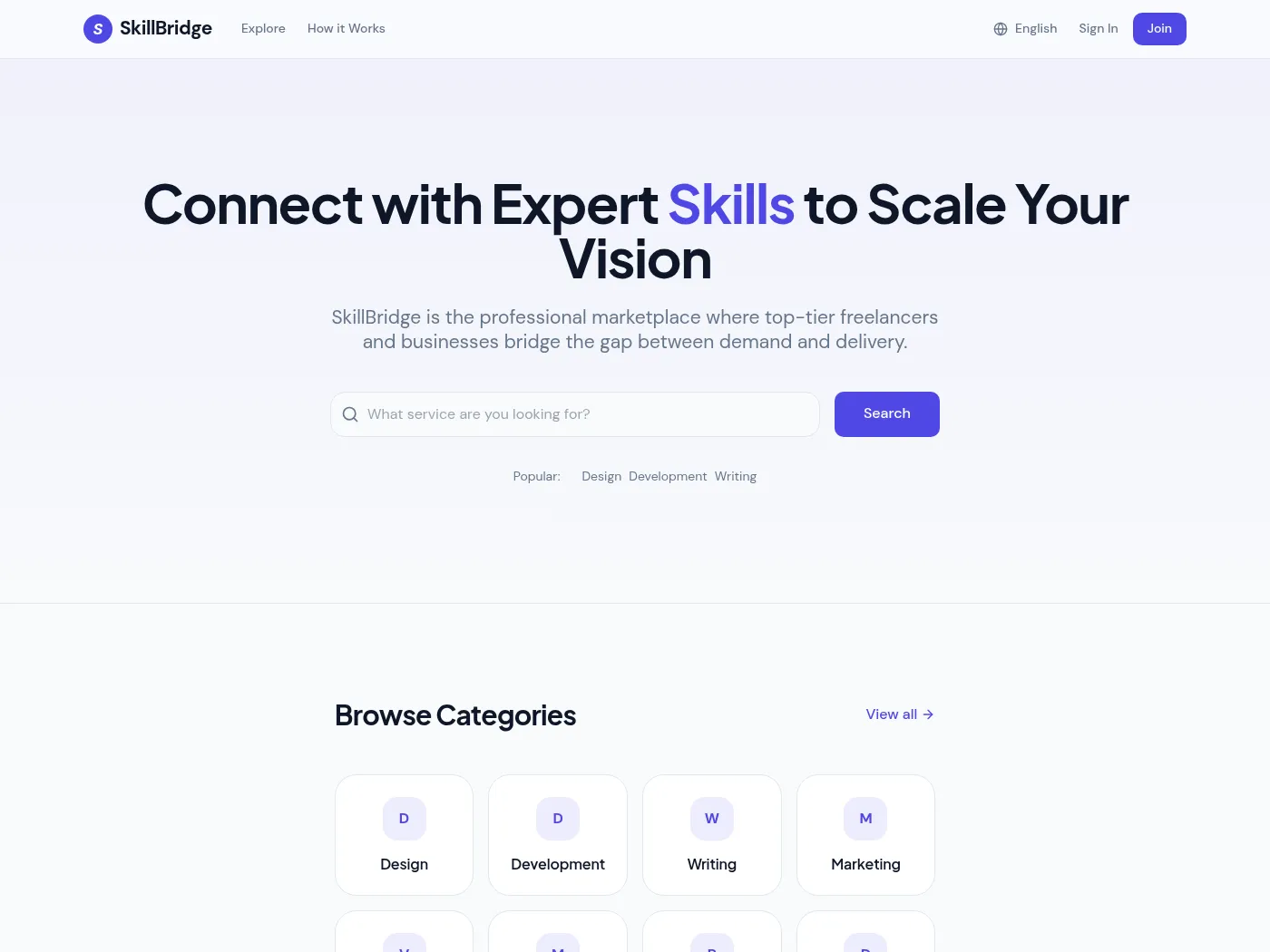 SkillBridge Marketplace MVP