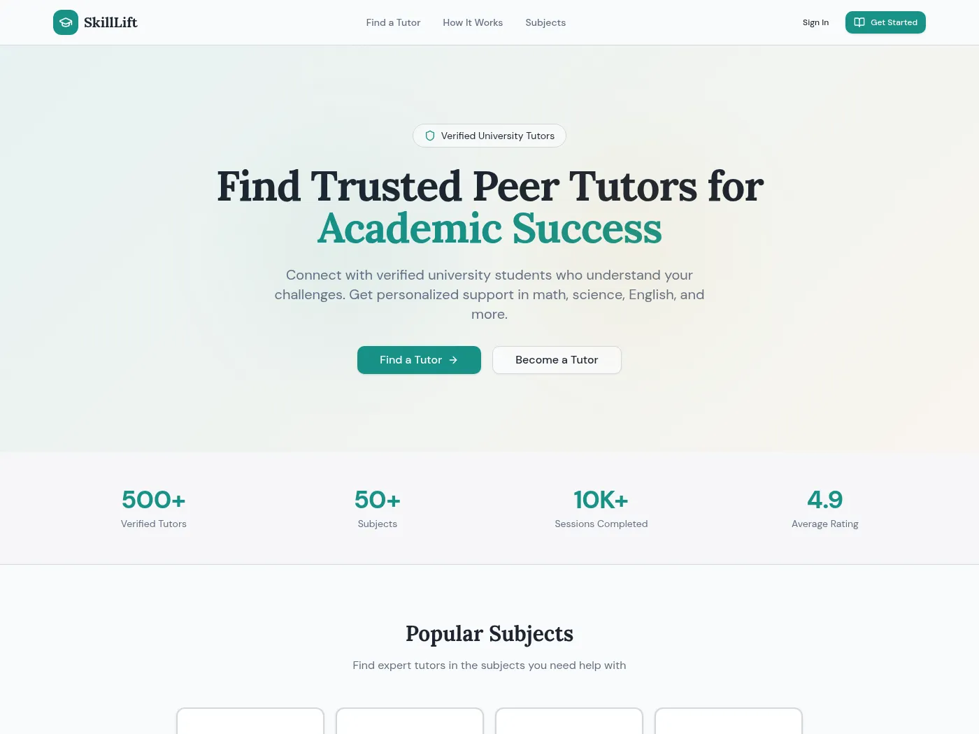 SkillLift Tutor Marketplace