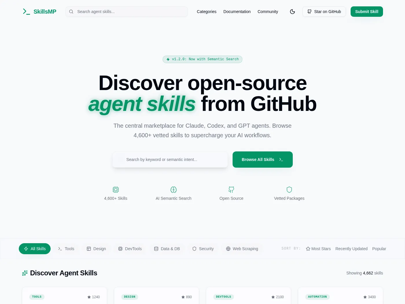 SkillsMP Web Clone