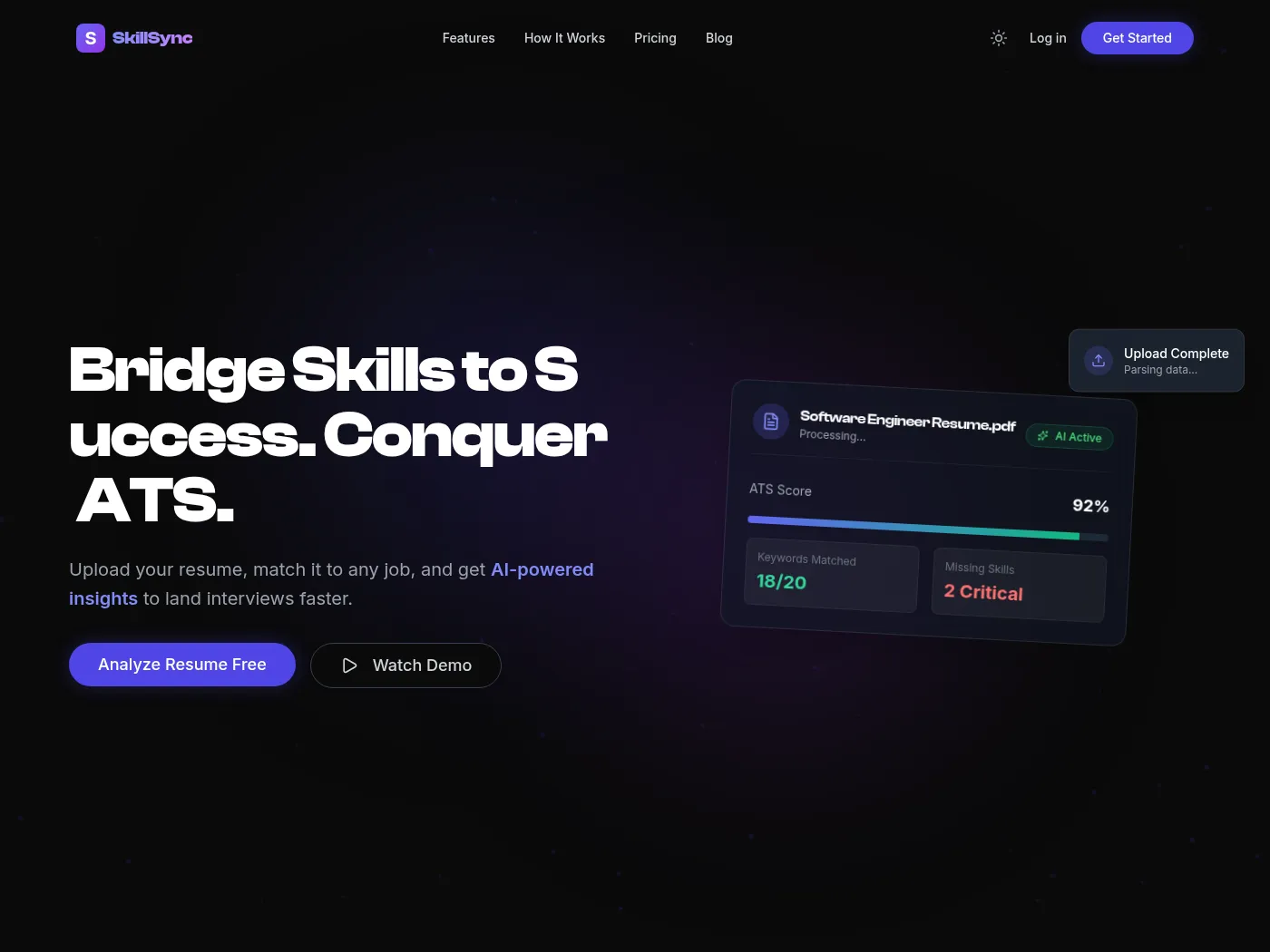 SkillSync AI Landing