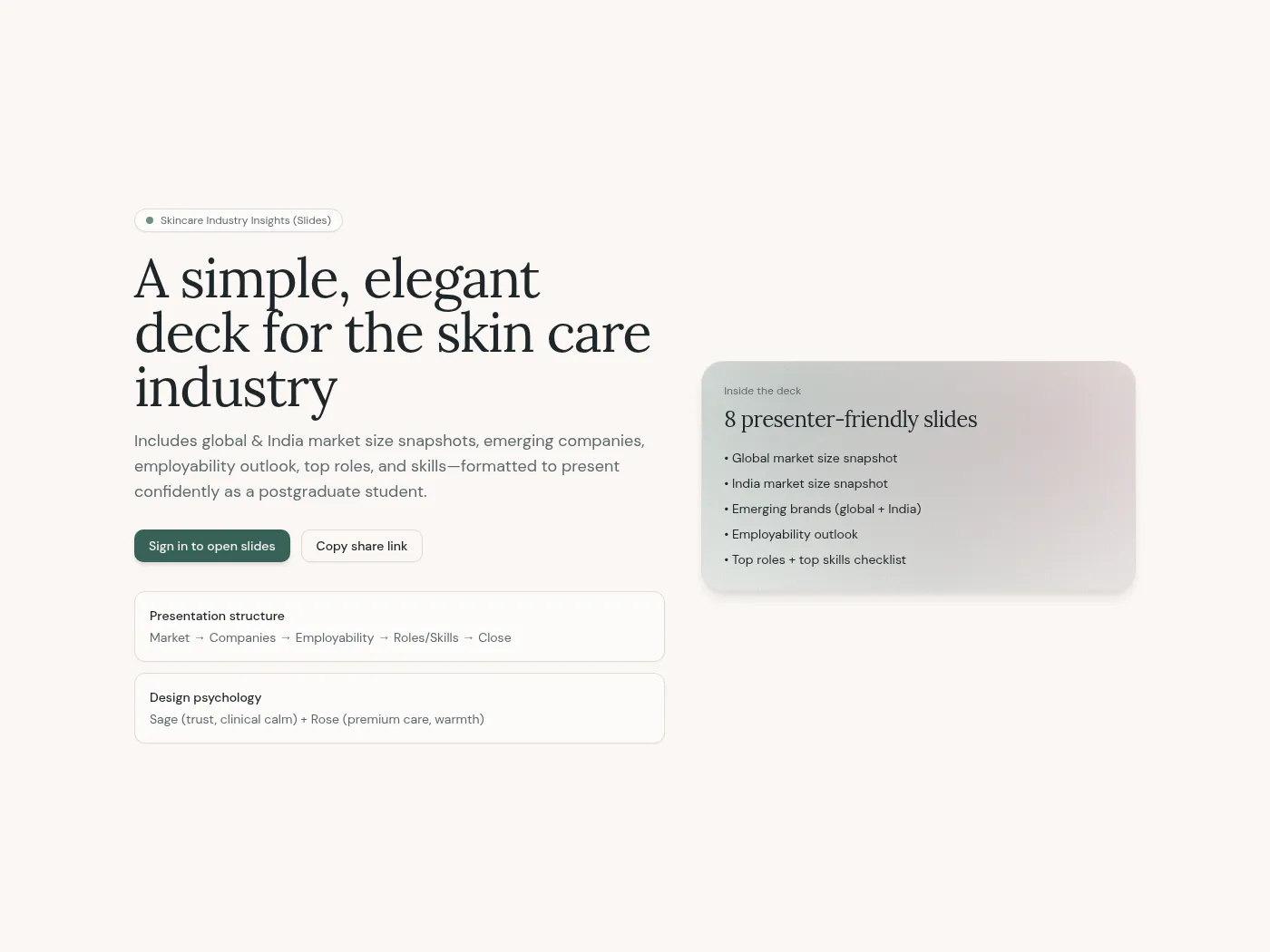 SkinCare Industry Insights Slides