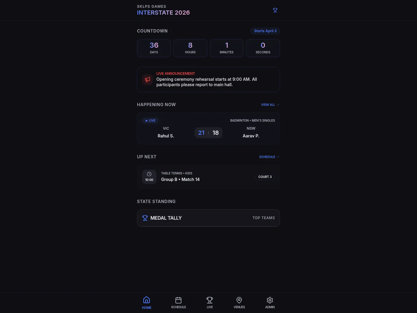 SKLPS Games Live Hub