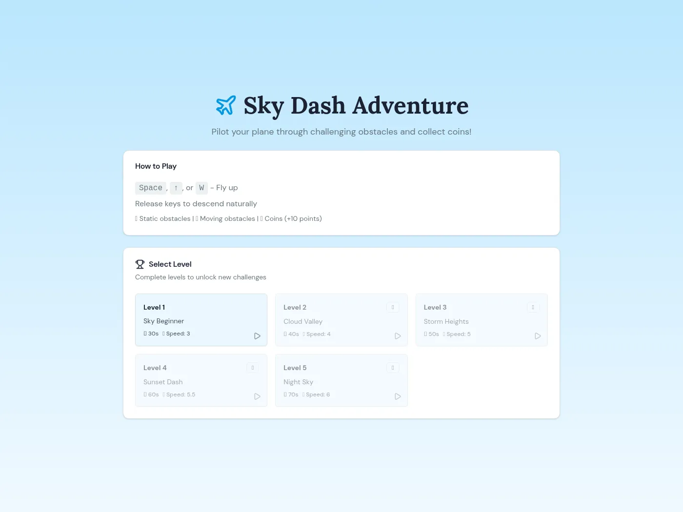Sky Dash Adventure