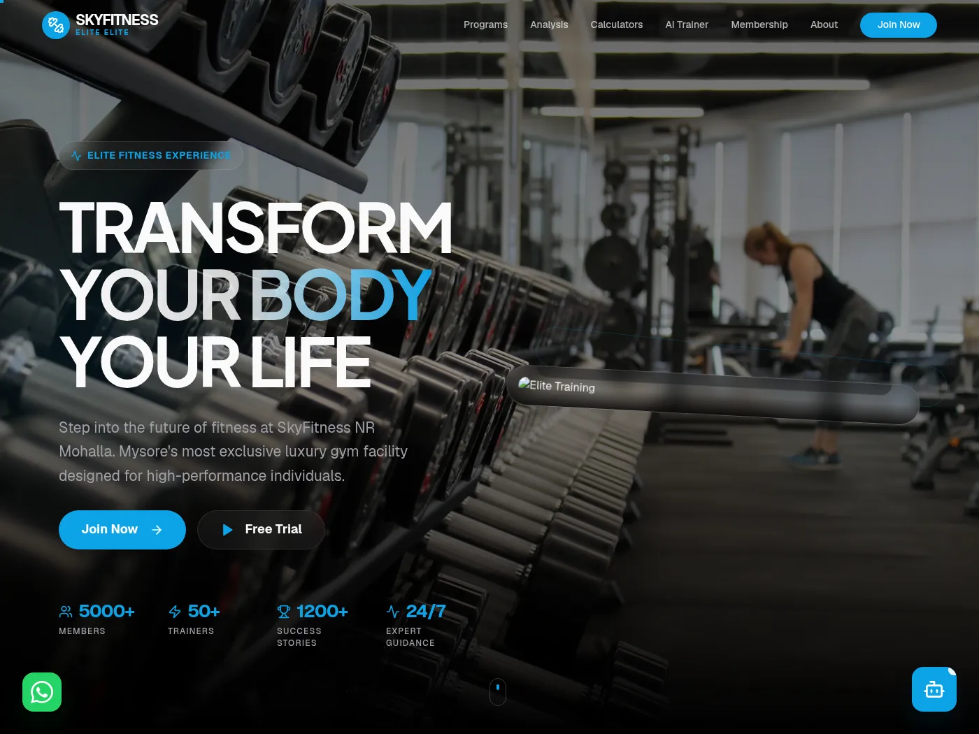 SkyFitness Elite Website